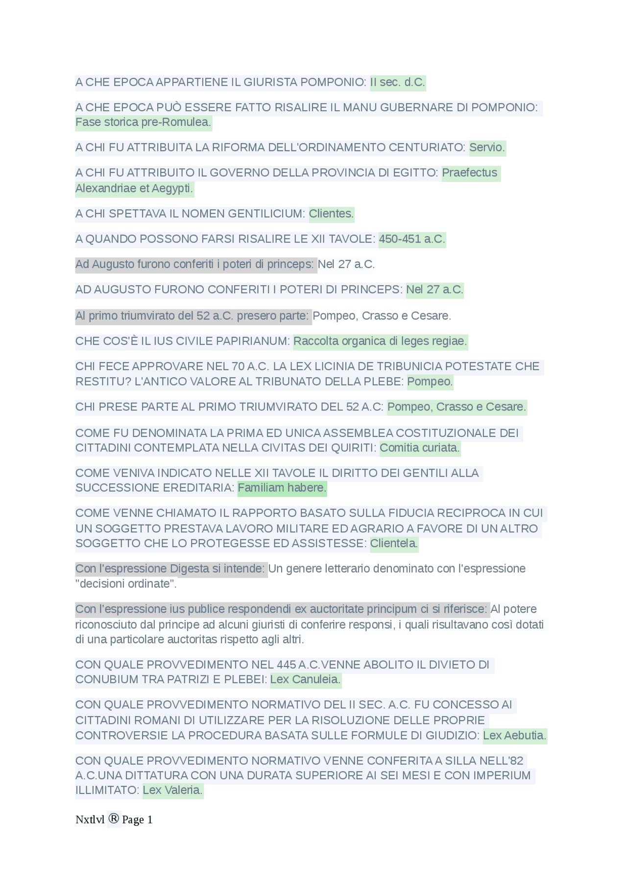 Storia Del Diritto Romano Docsity