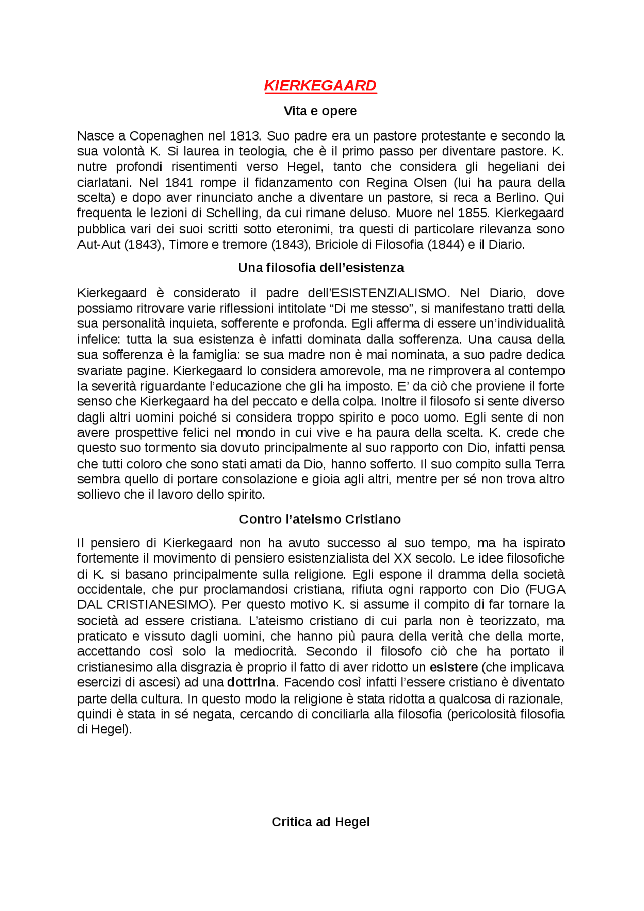 Kierkegaard E Nietzsche Docsity