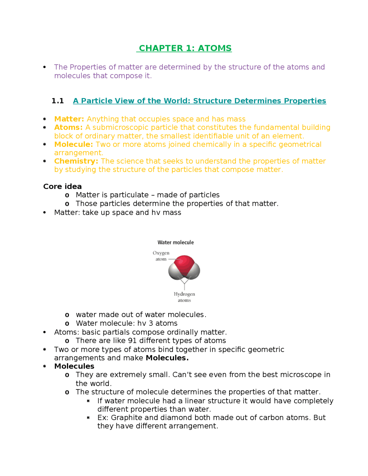 Atoms And Molecules Chemistry Fundamentals I Slides Chem 131