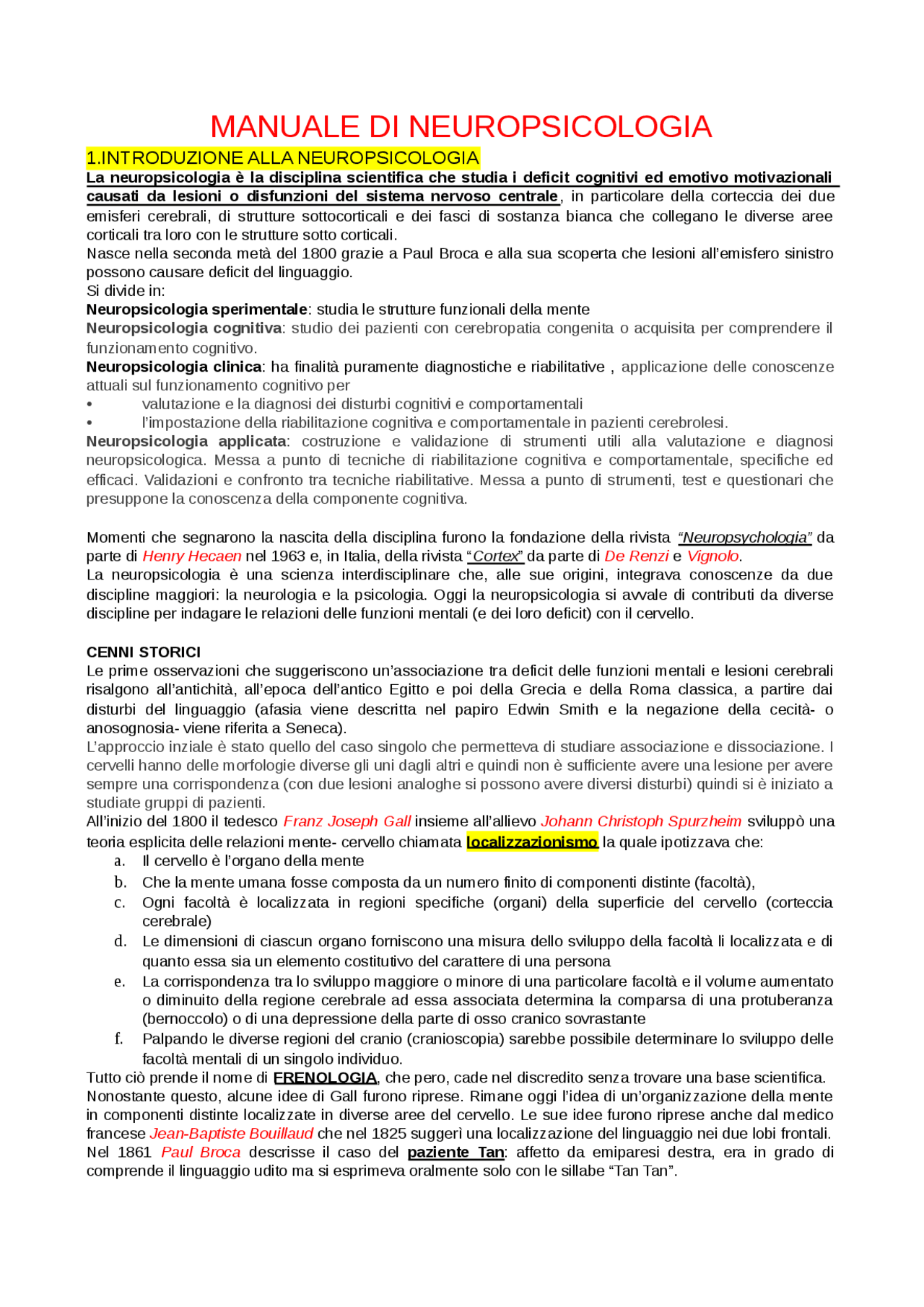 Manuale Di Neuropsicologia Vallar E Papagno 2018 Docsity