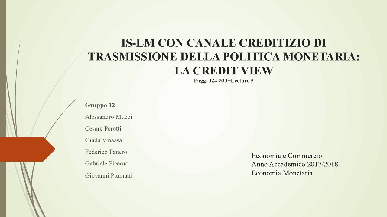 Economia Monetaria Slides Riassuntive Parte 2 Docsity