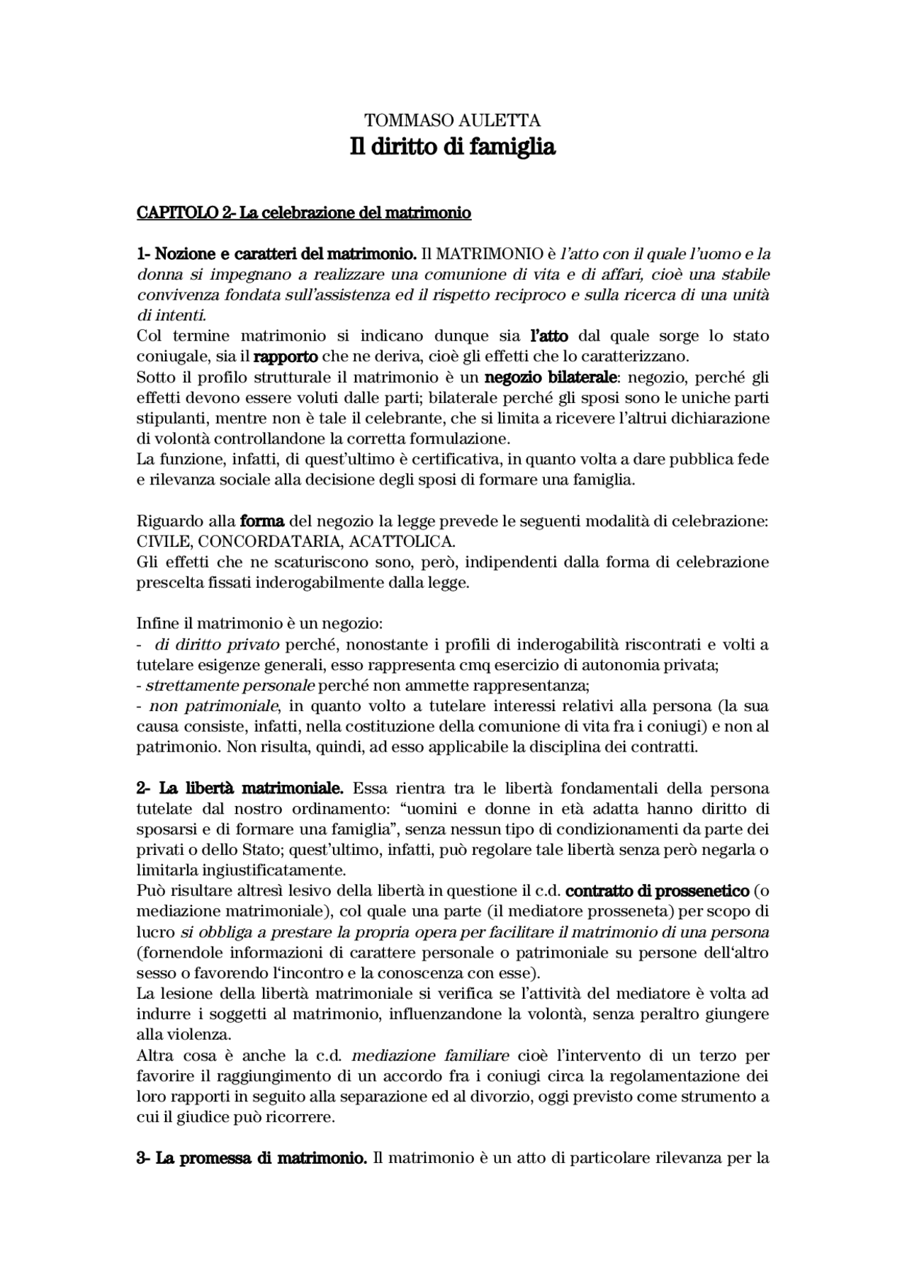 Diritto Di Famiglia Docsity
