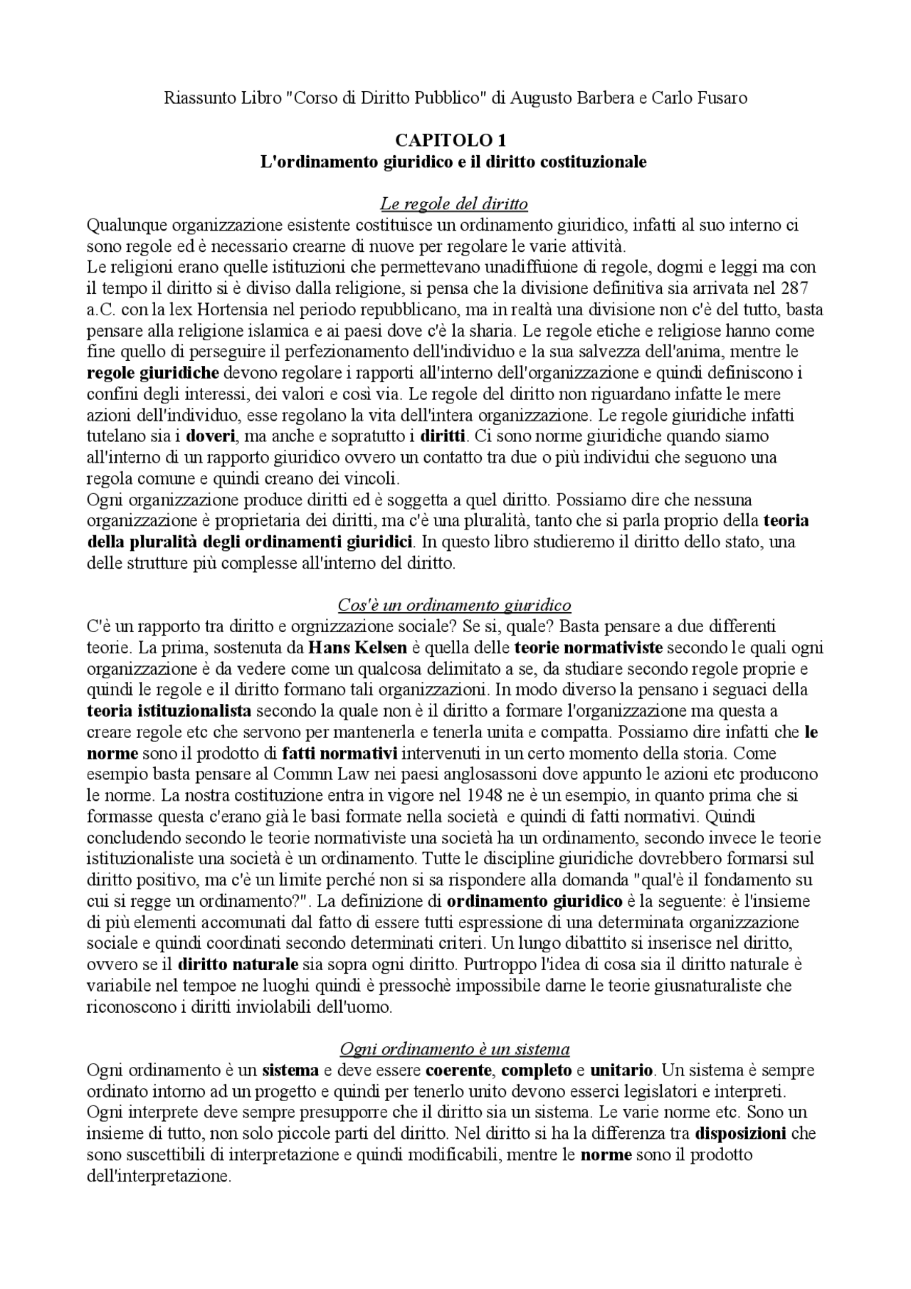 Corso Di Diritto Pubblico Riassunto Pdf Docsity