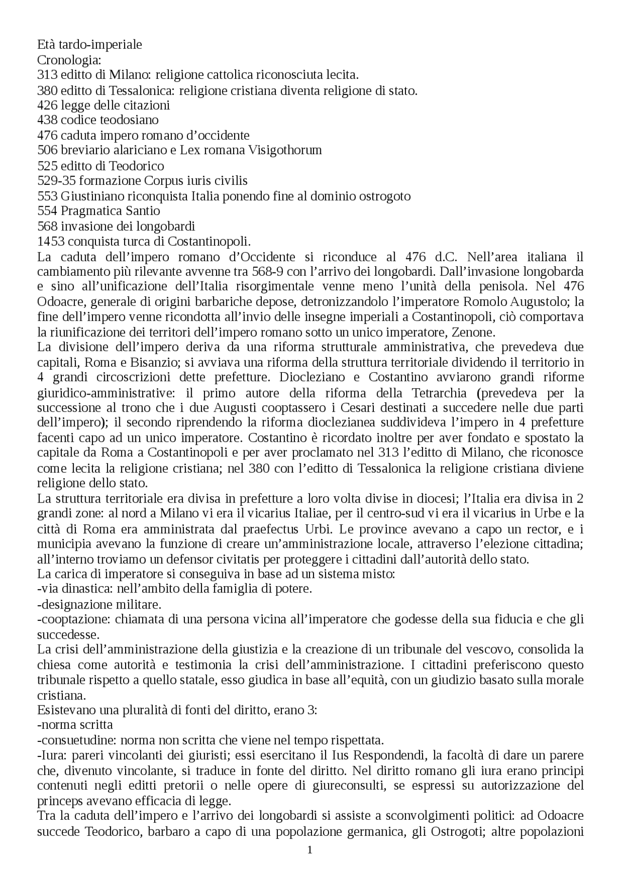 Riassunto Storia Del Diritto Docsity