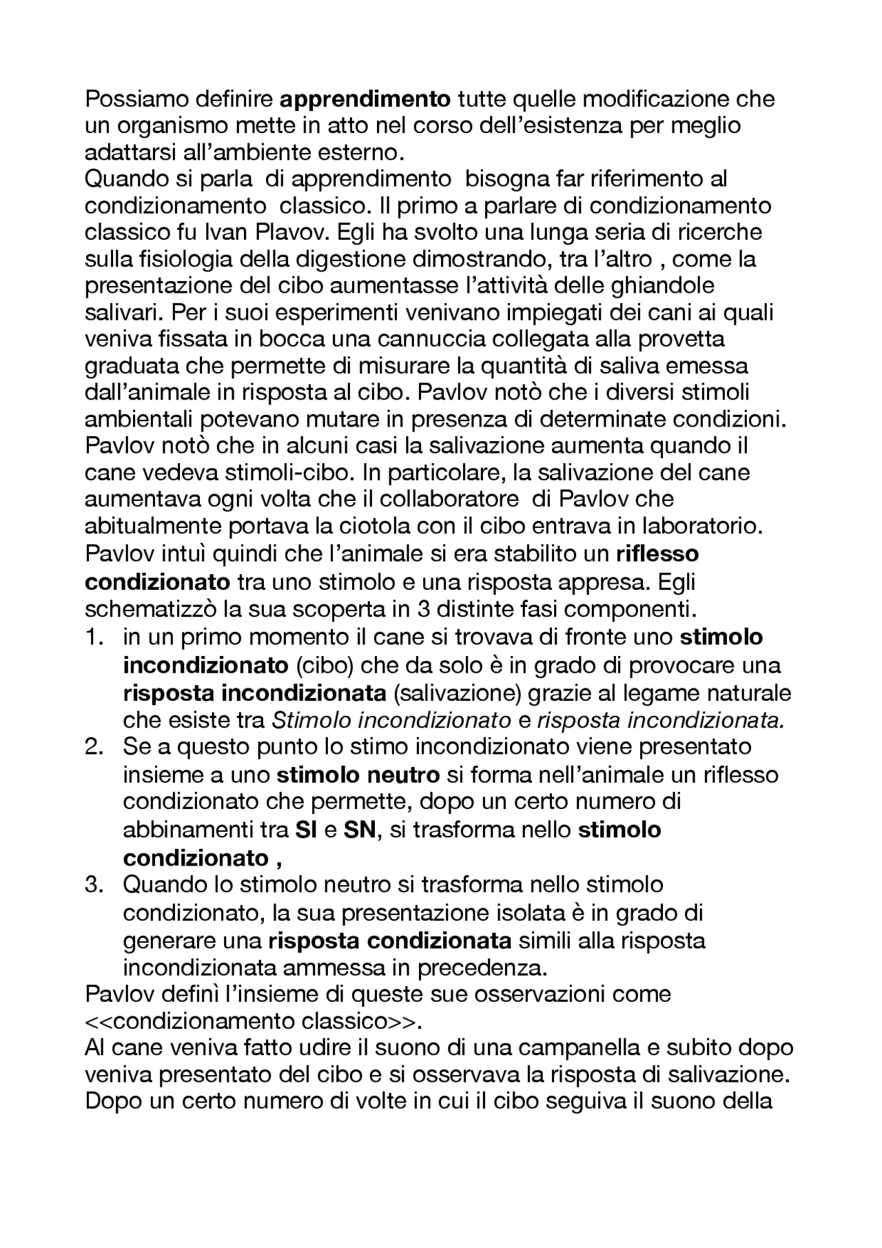 I Processi Cognitivi Apprendimento E Attenzione Docsity