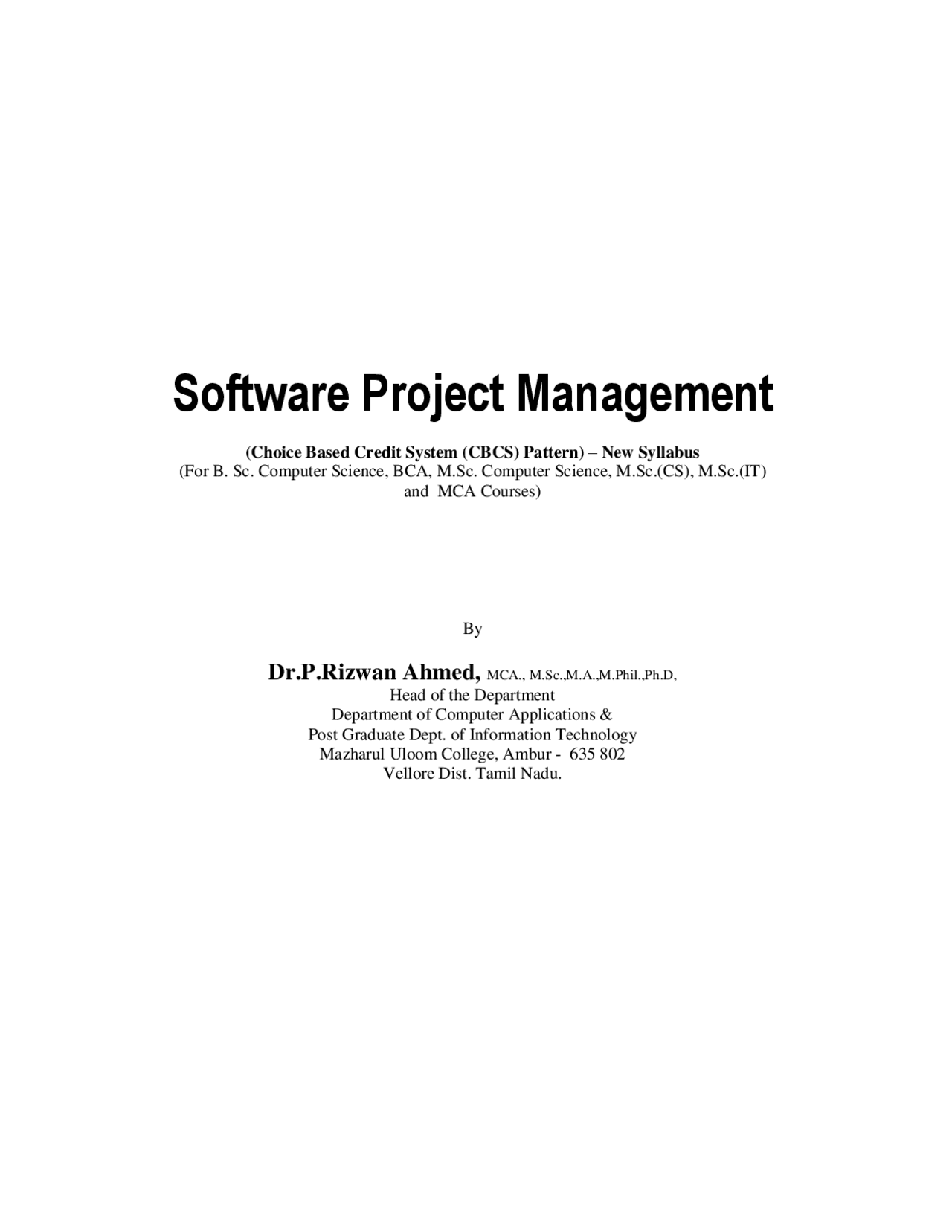 Software Project Management Docsity
