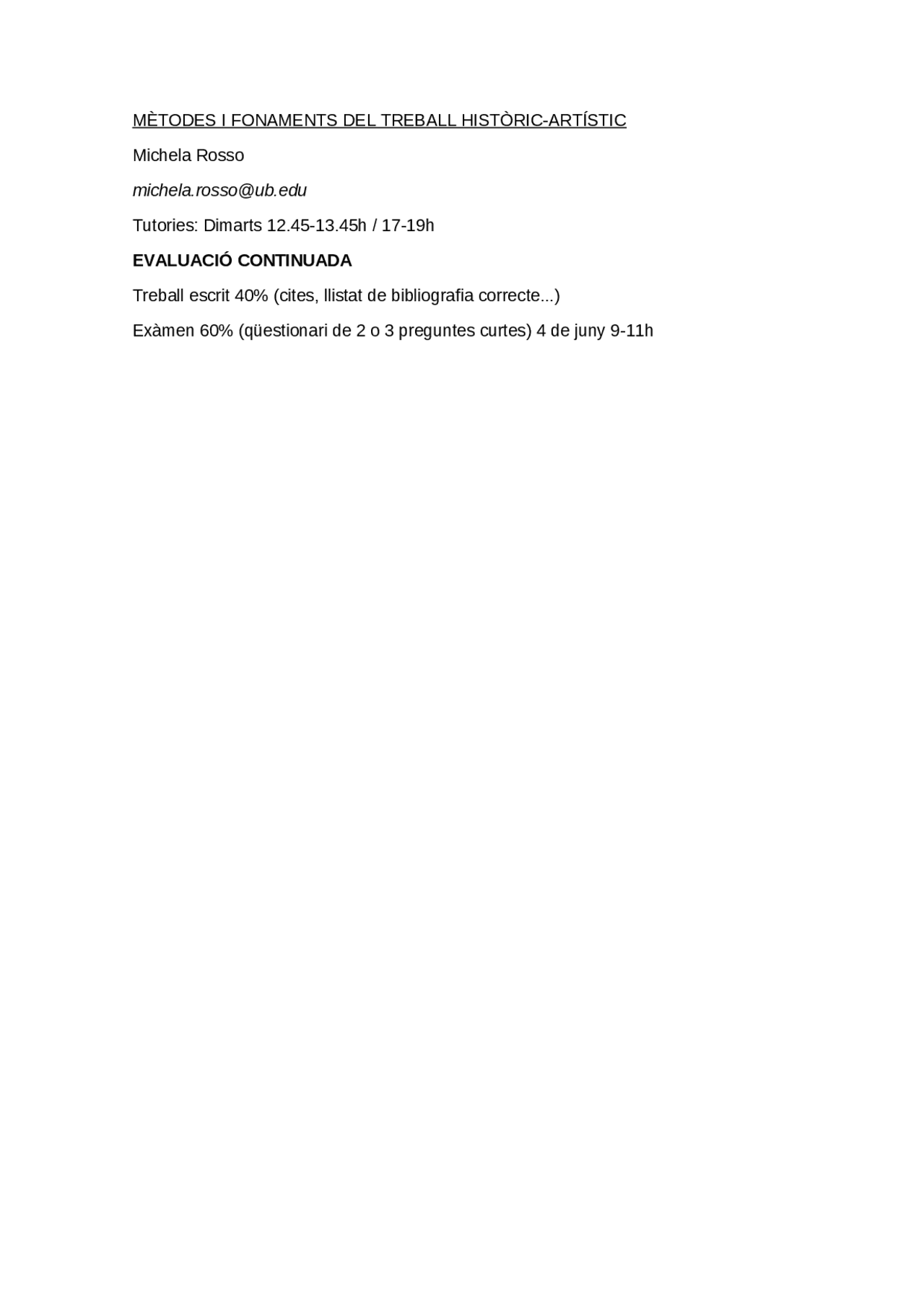 Metodes I Fonaments Del Treball Historicoartistic Docsity