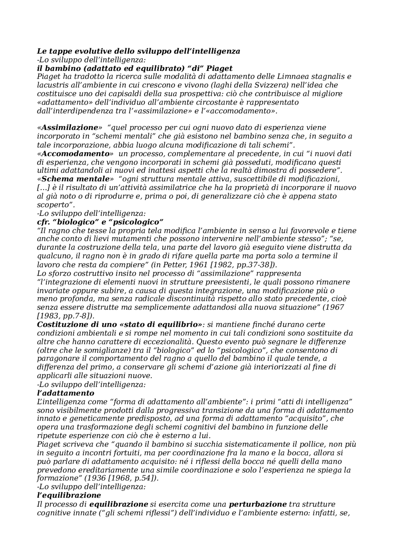 Jean Piaget Concetti Docsity