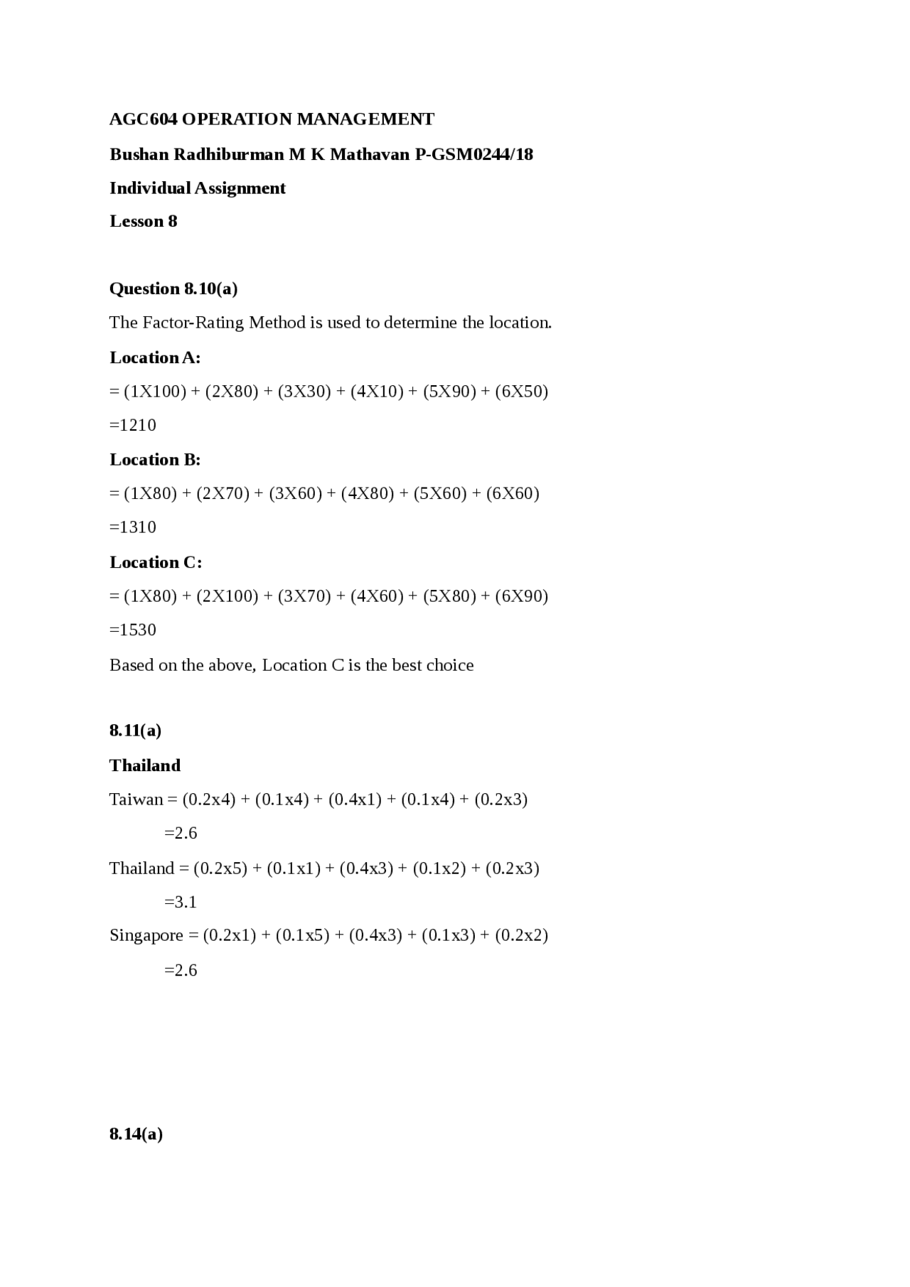 Operations Management Docsity