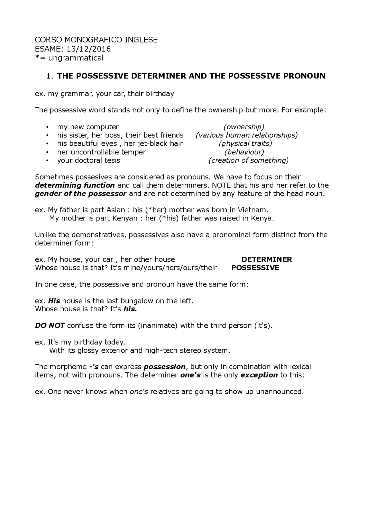 Riassunto Advanced English Grammar A Linguistic Approach Isle