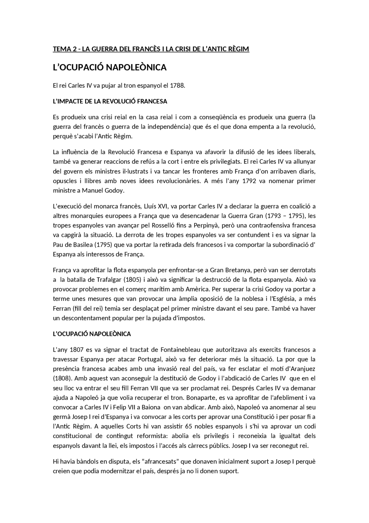 Historia recent de Espanya del segle XX - Docsity