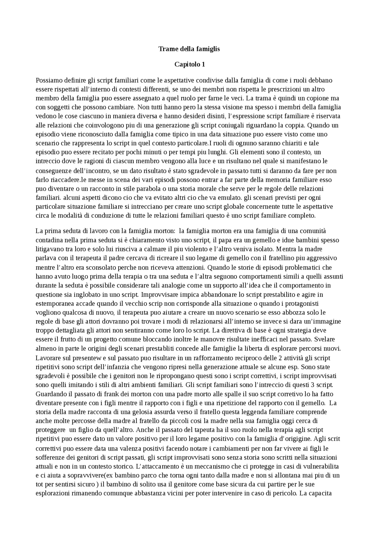 Le trame della famiglia John Byng-Hall | Sintesi del corso di ...