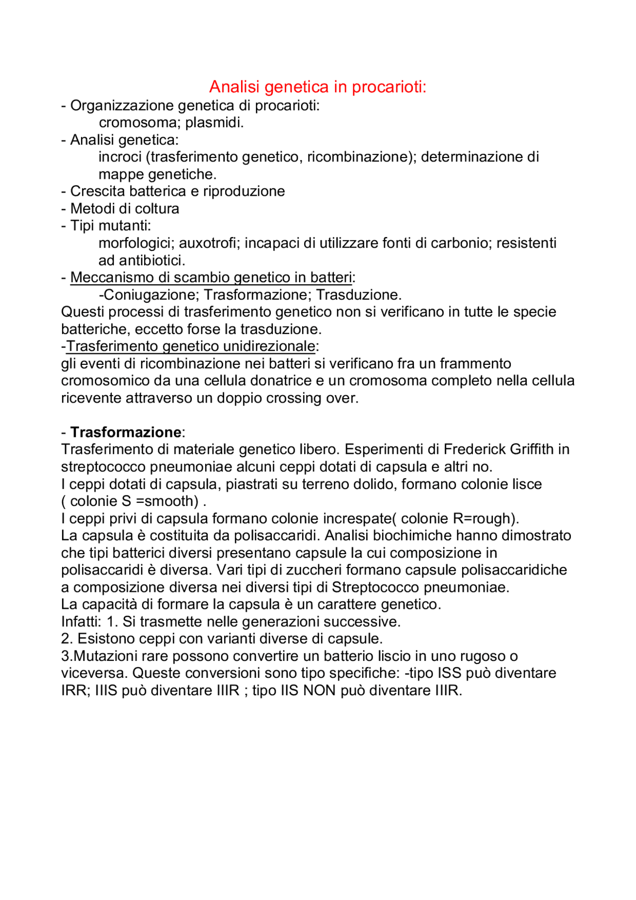 Genetica Dei Microrganismi Docsity
