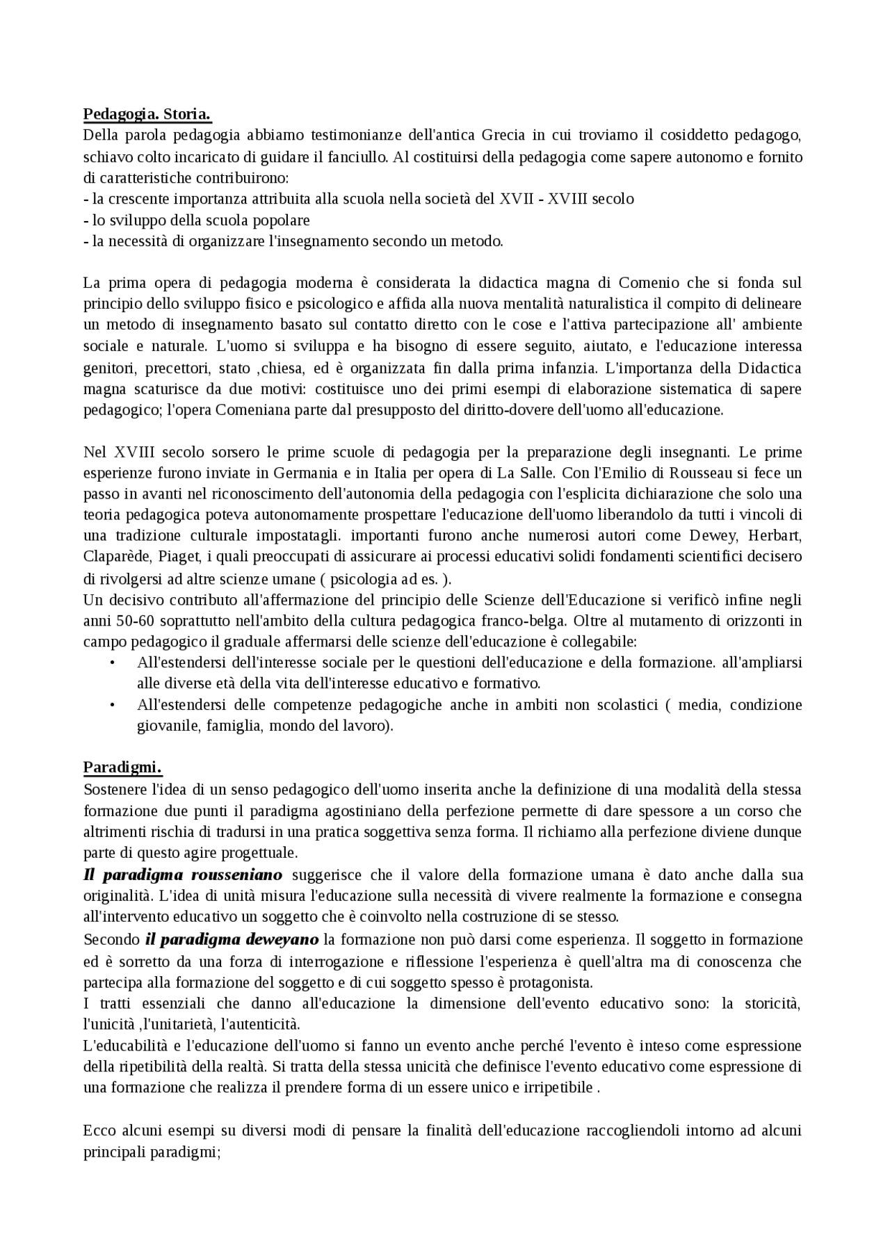 Elementi Di Pedagogia Chiosso Appunti Di Pedagogia Docsity
