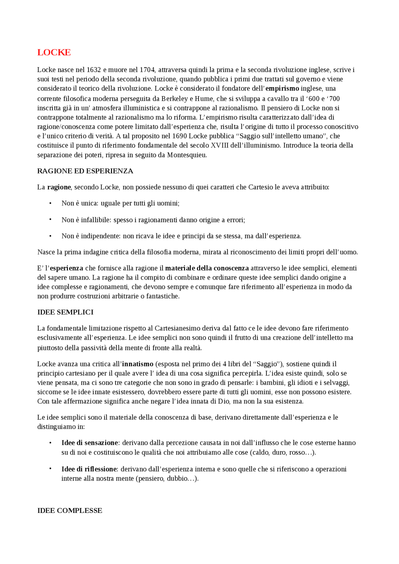 Appunti Di Filosofia Loke E Hobbes Appunti Di Filosofia Docsity