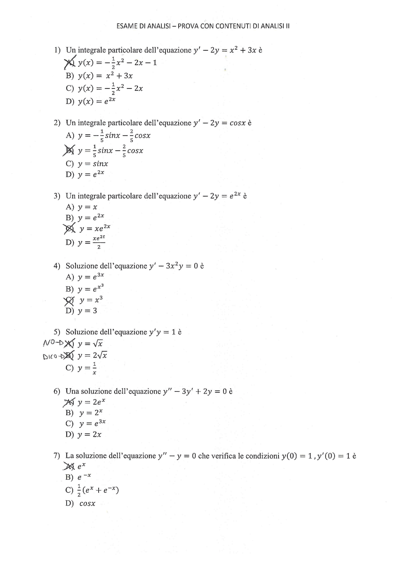 Elaborato Pre Esame Analisi 2 Docsity