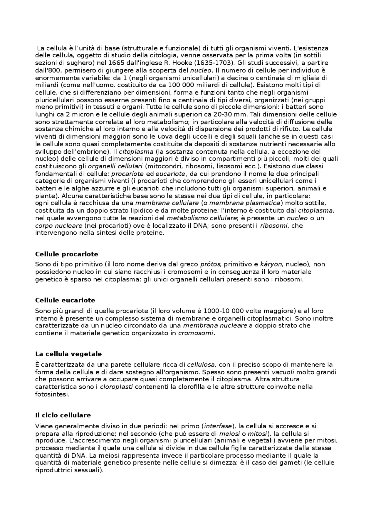 Dispensa Esame Scienze Docsity