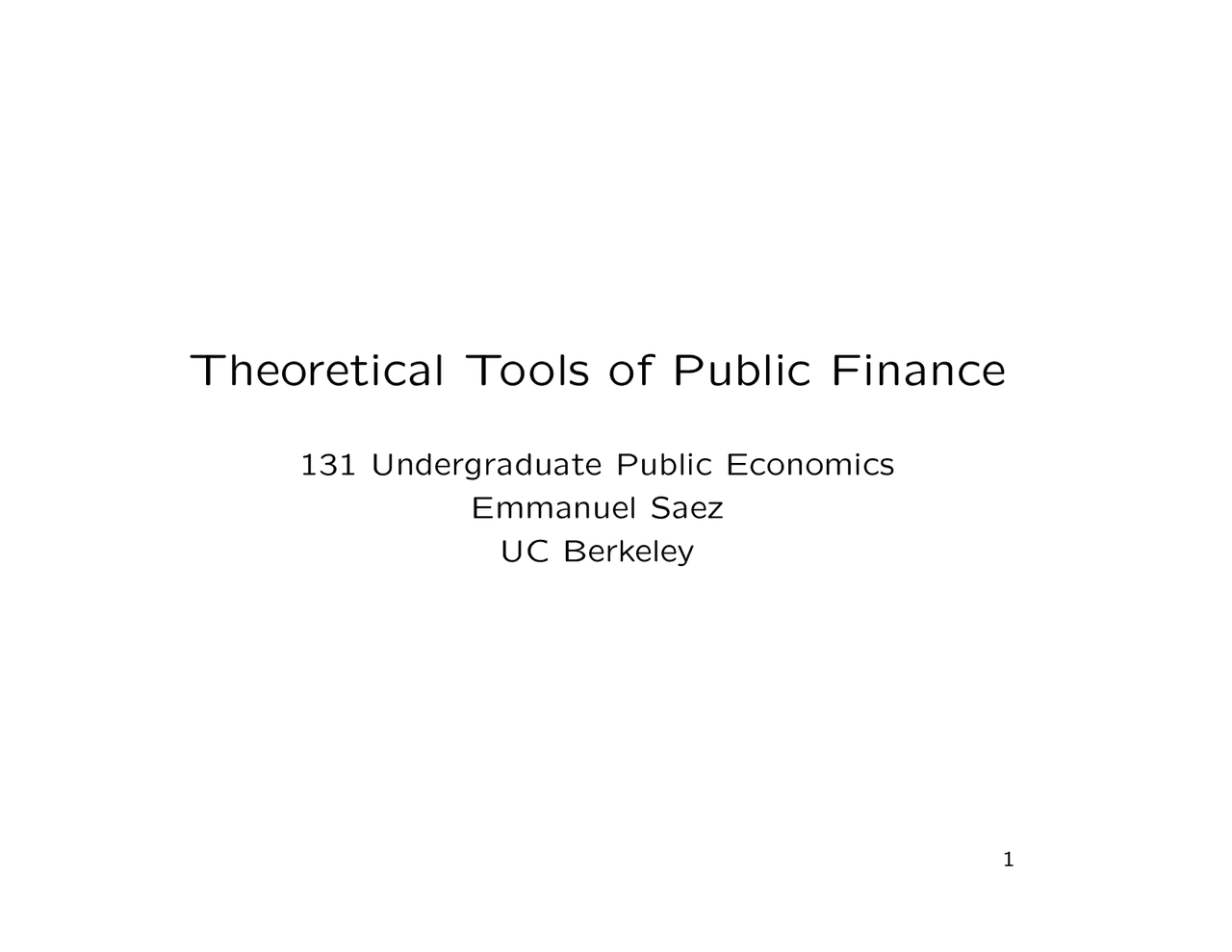 Theoretical Tools of Public Finance - Docsity