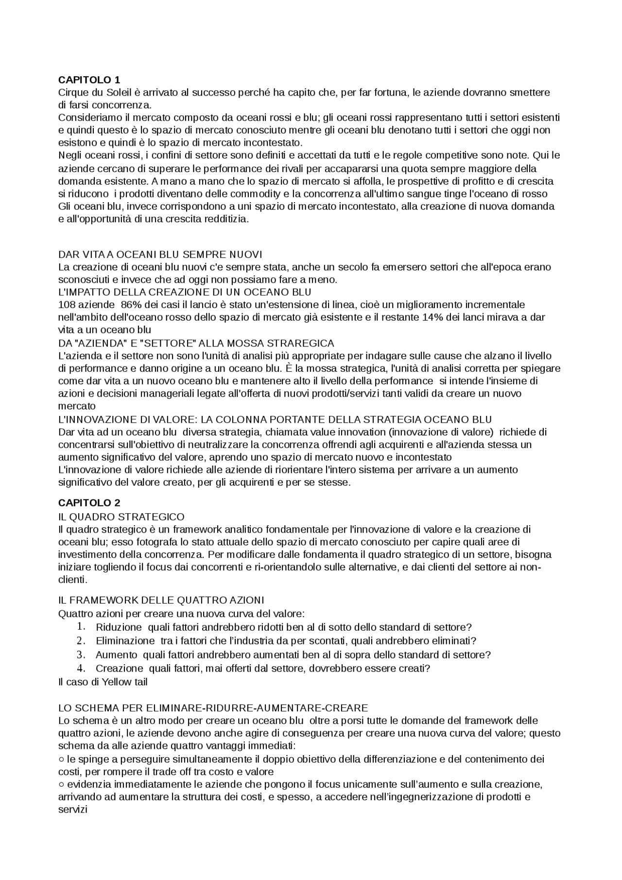Strategia Oceano Blu Docsity