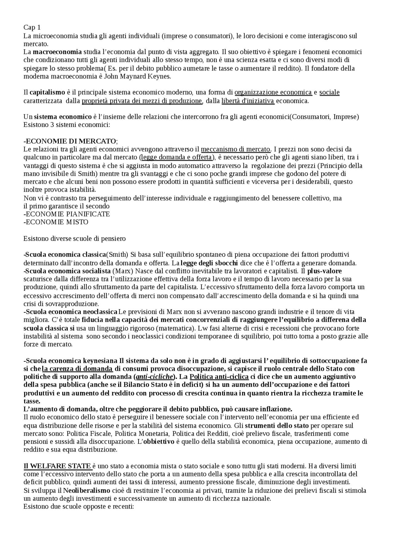 Macroeconomia Riassunti Docsity