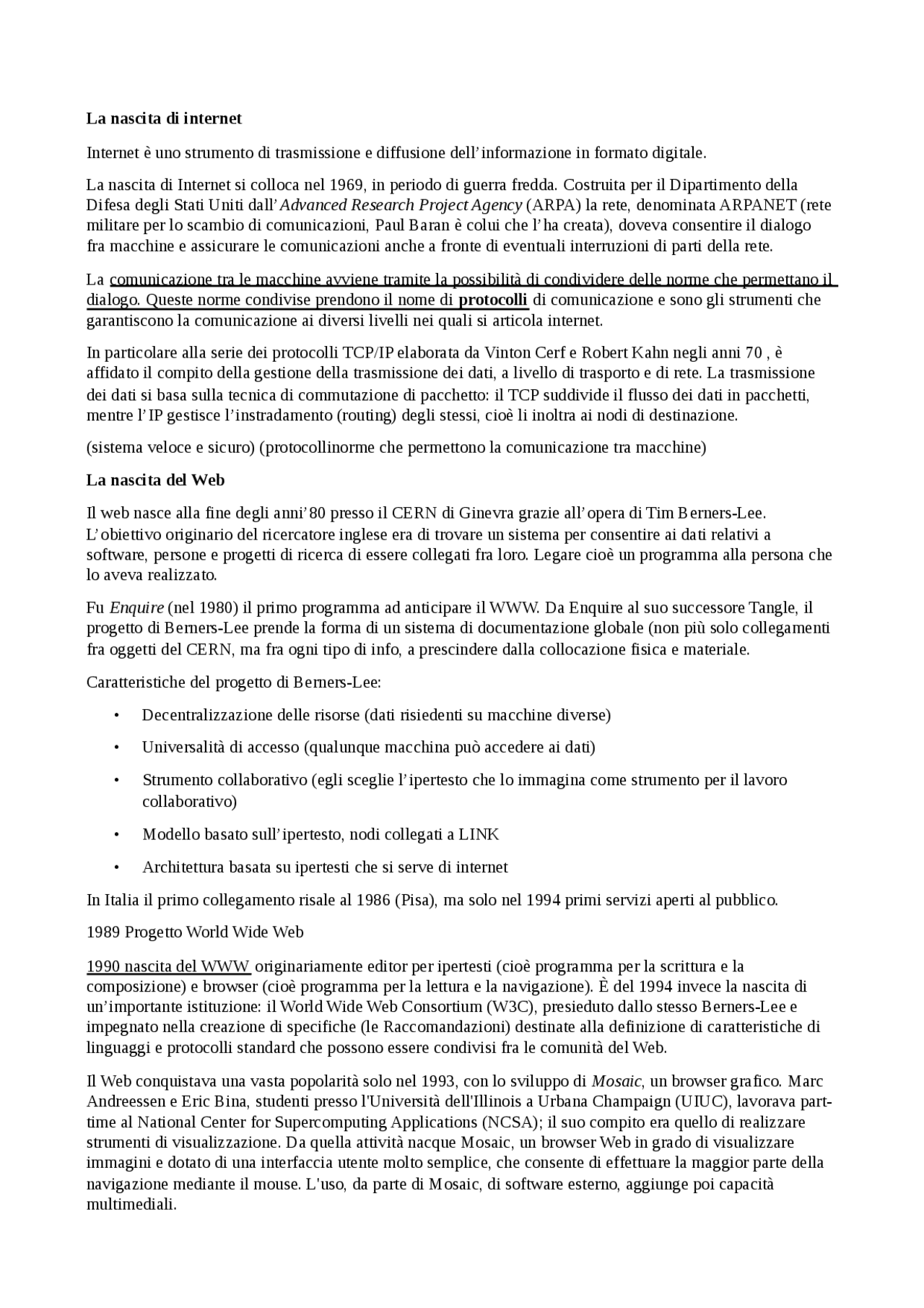 Appunti Di Informatica Umanistica Appunti Di Elementi Di Informatica
