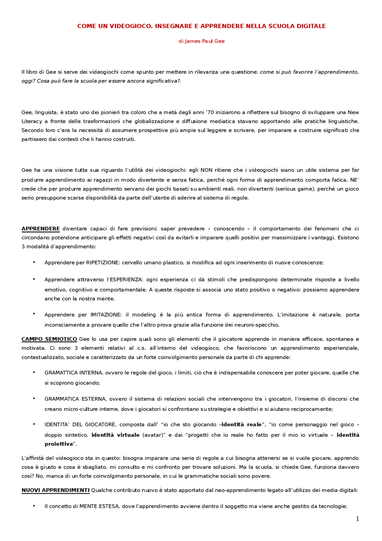 Come Un Videogioco Insegnare E Apprendere Nella Scuola Digitale Docsity