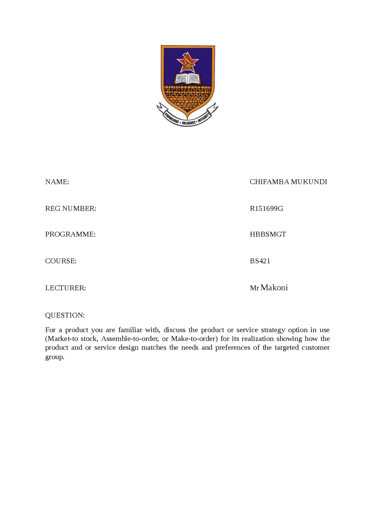 Production Management Docsity