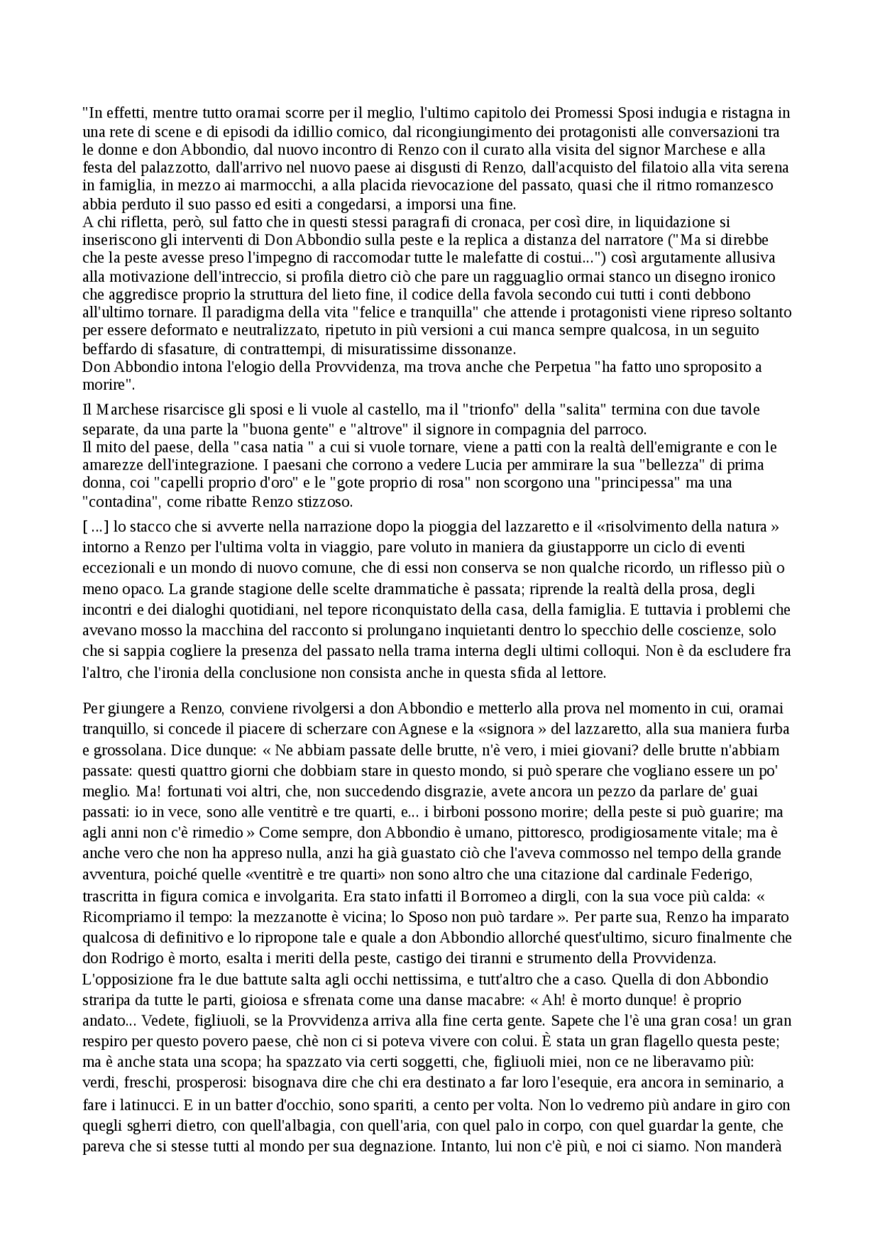 Romanzo Senza Idilli Docsity
