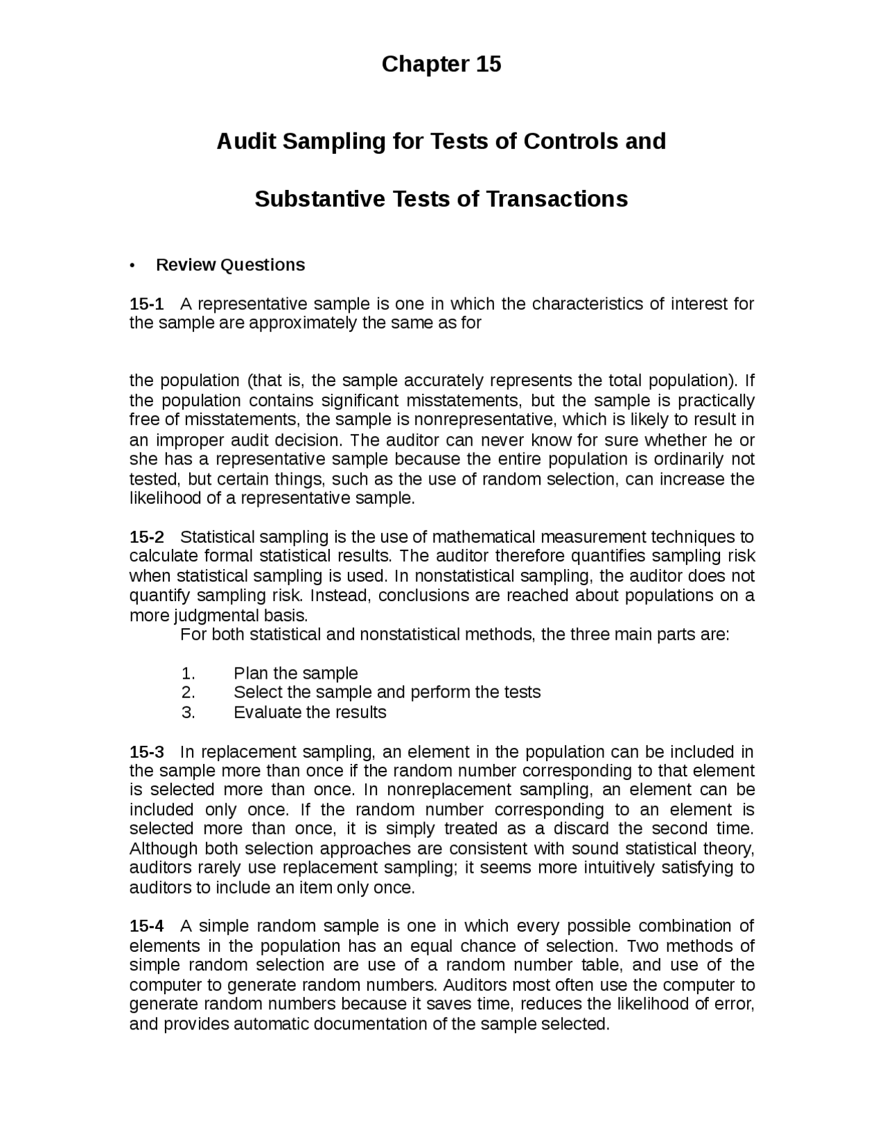 Audit And Assurance Services Chapter 15 Docsity