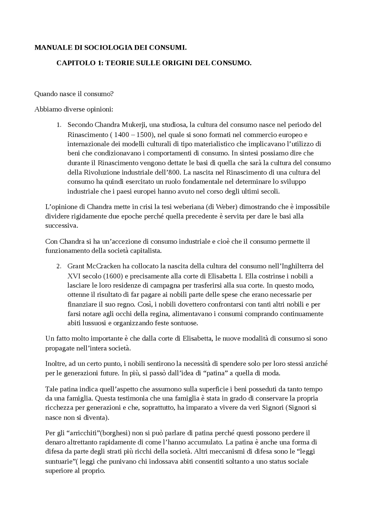 Manuale Di Sociologia Dei Consumi Docsity