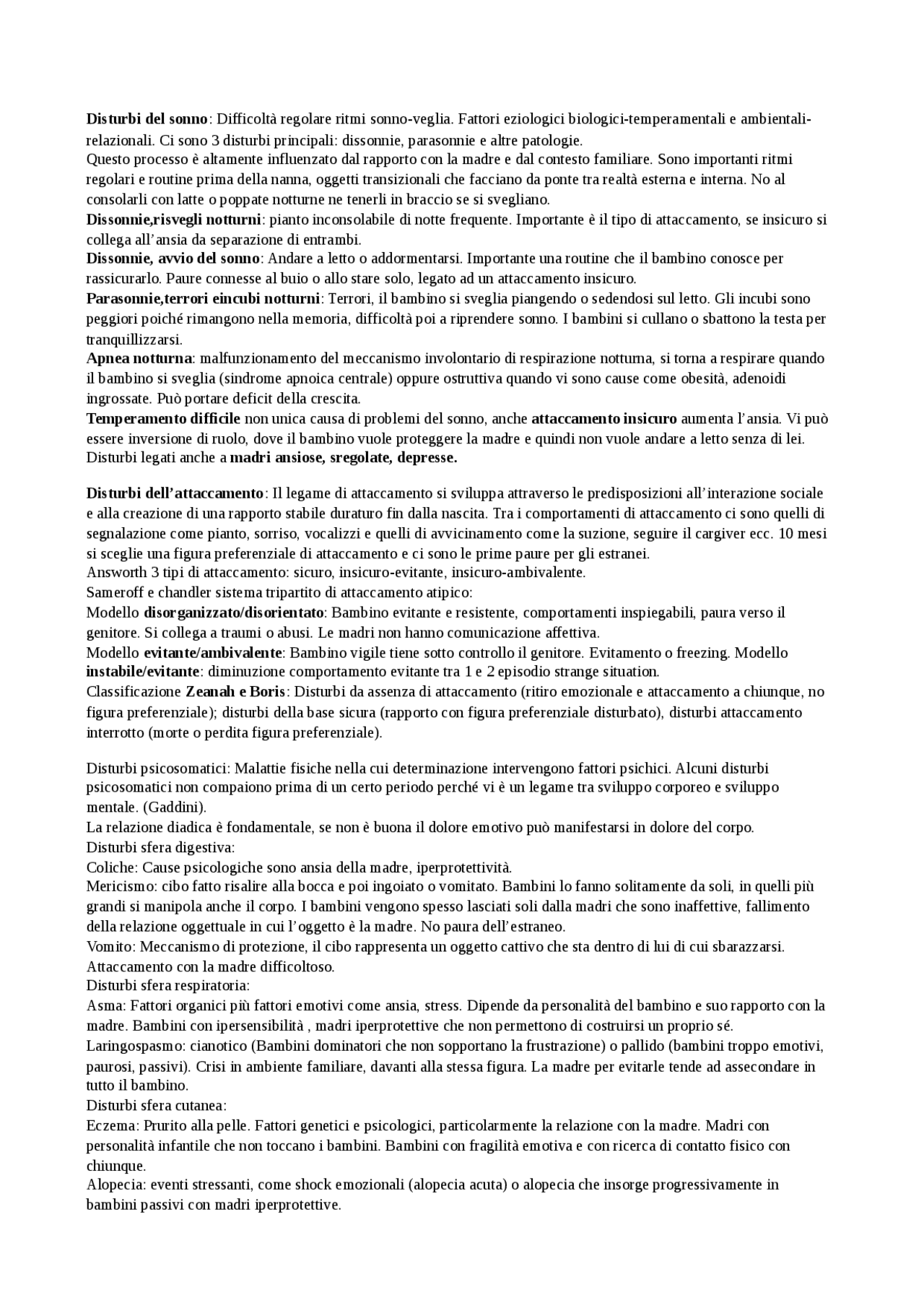 Psicopatologia Dello Sviluppo Docsity