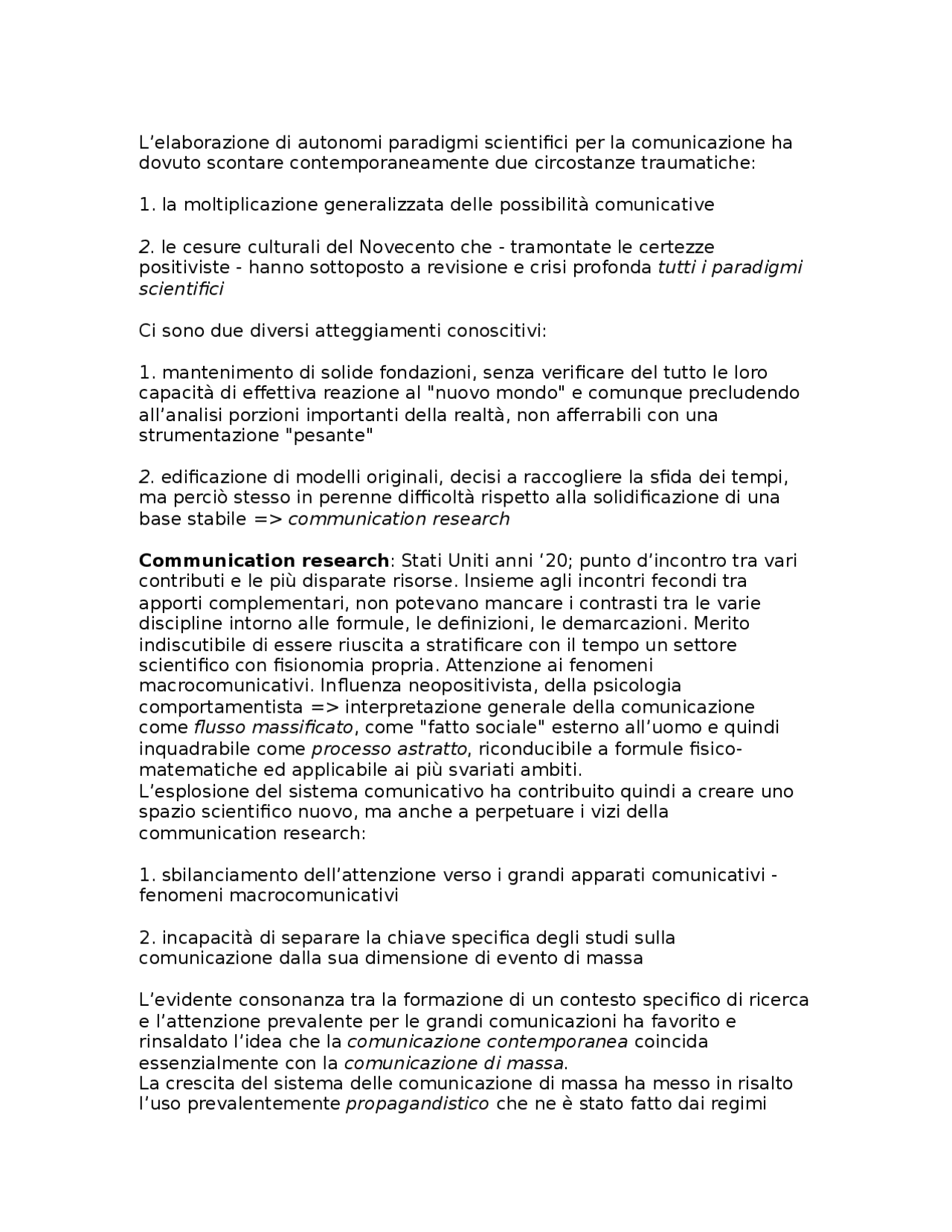 Scienze Della Comunicazione Docsity