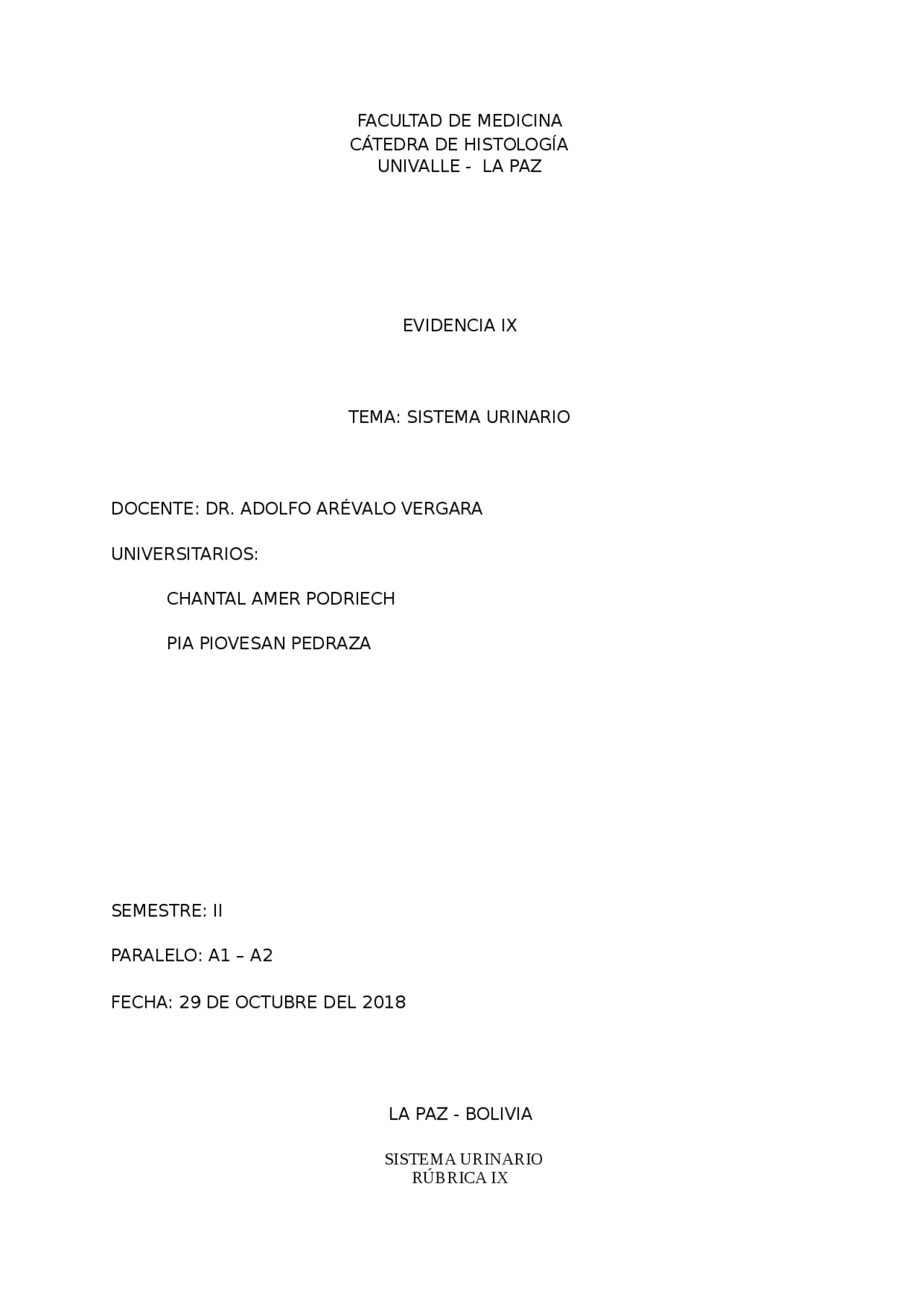 Histología Del Sistema Urinario Docsity