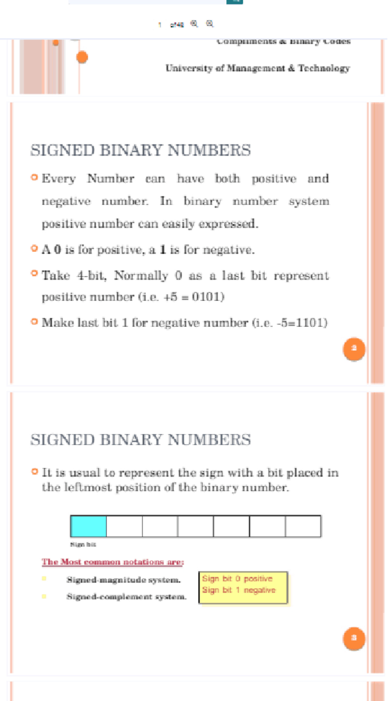 Binary System Unsigned Binary And Binary Codes Docsity