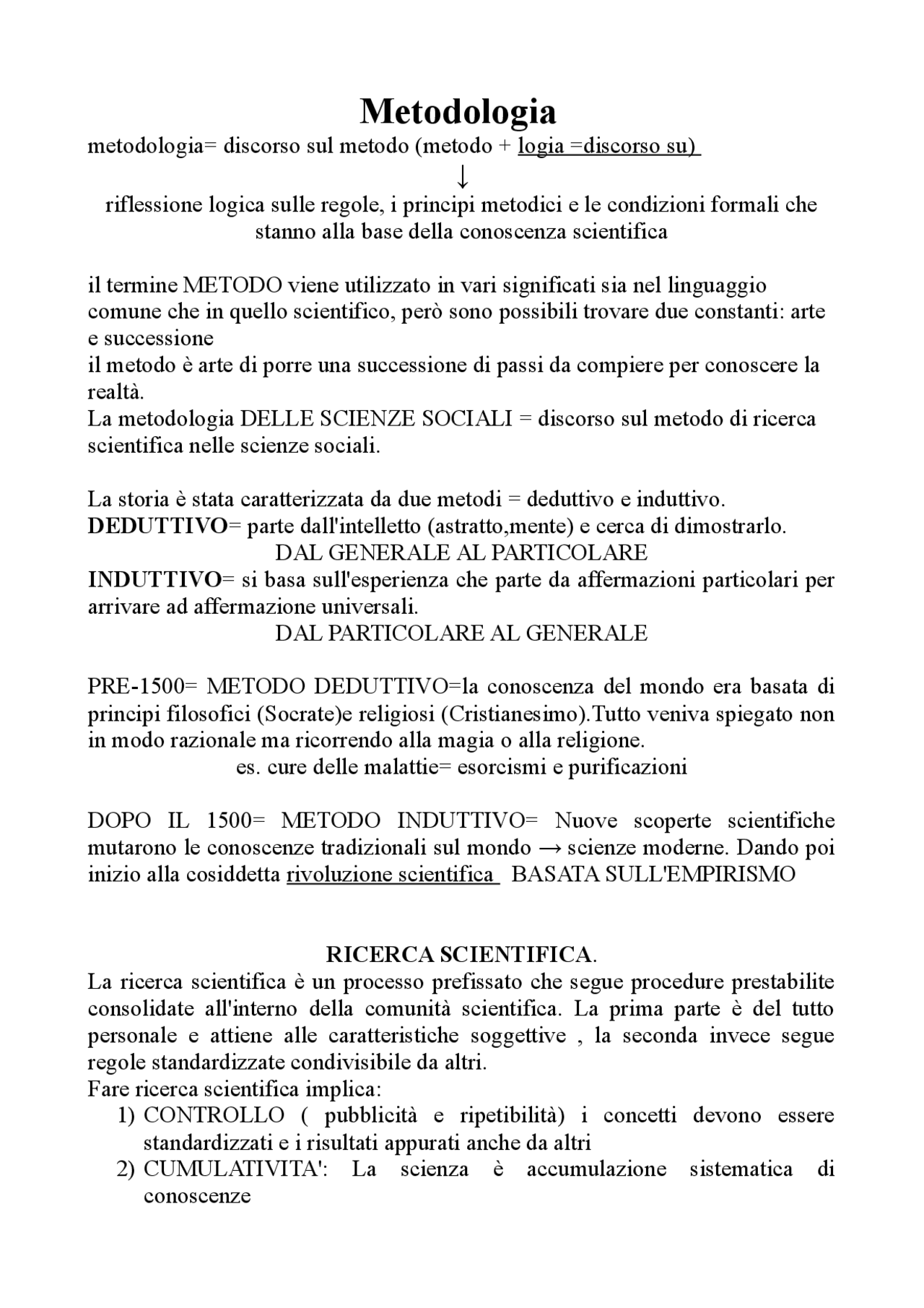 Metodologia Delle Scienze Sociali Docsity