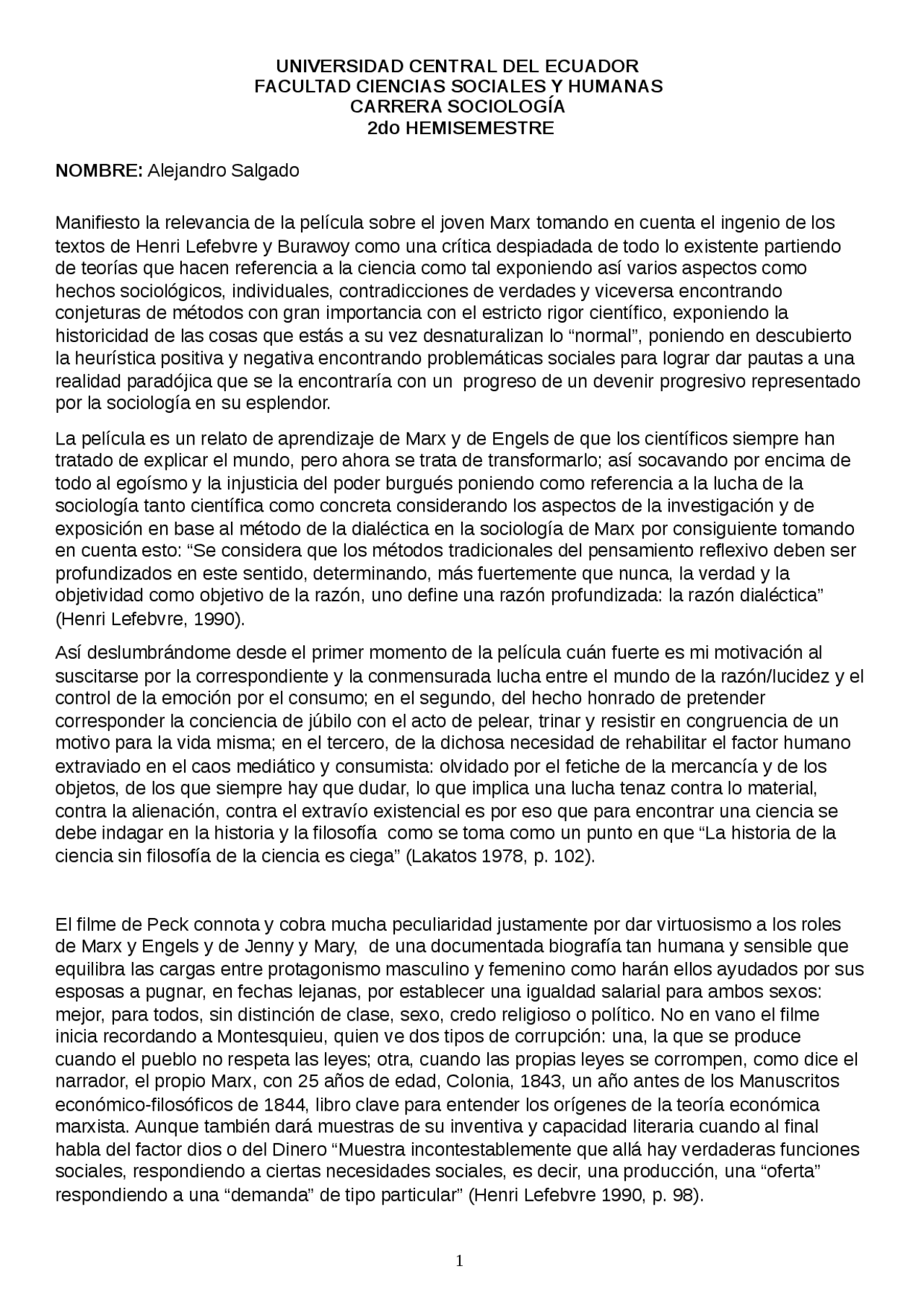 Ensayo Del Joven Marx Monografías Ensayos De Sociología Docsity