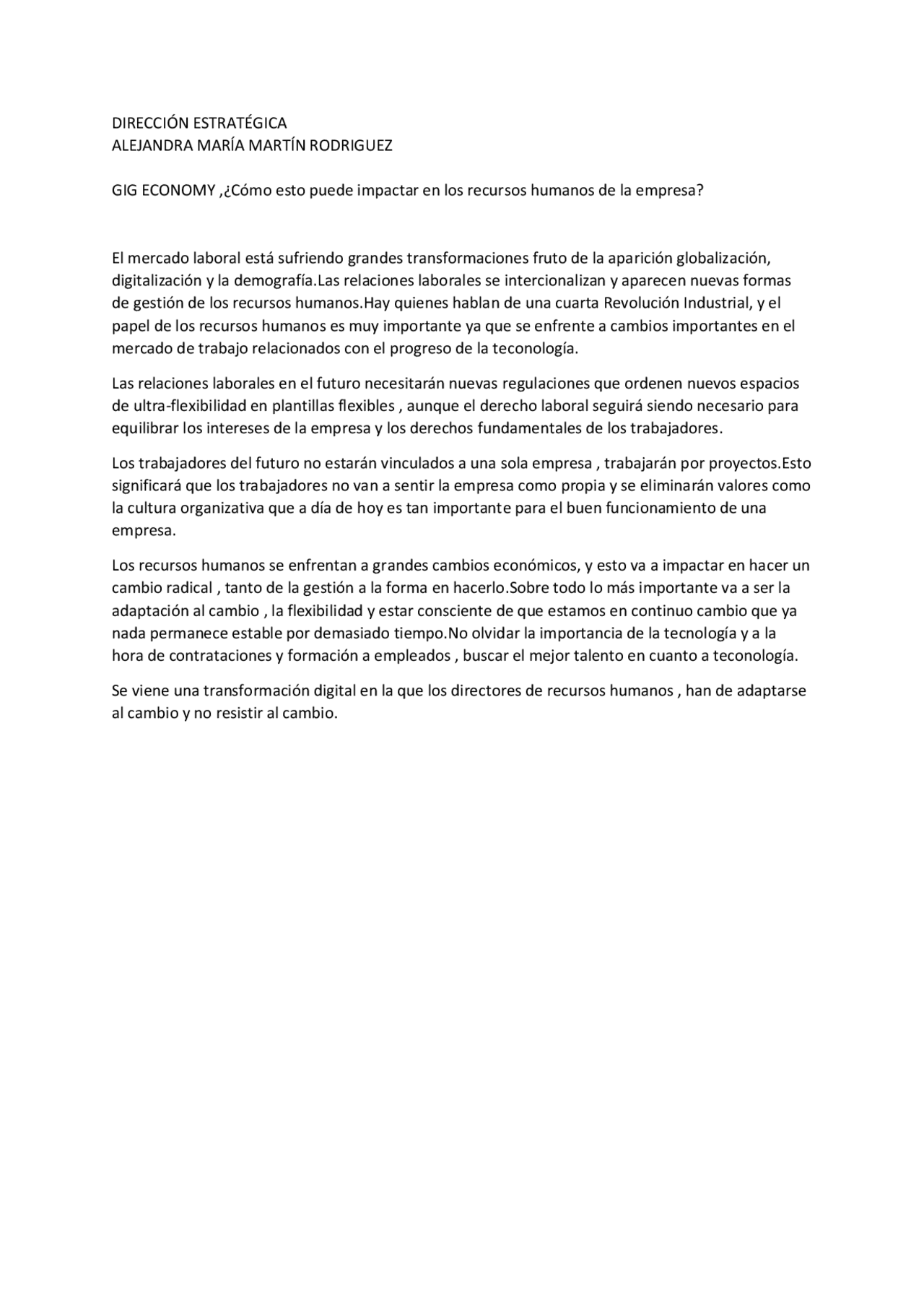Dirección Estratégica Docsity