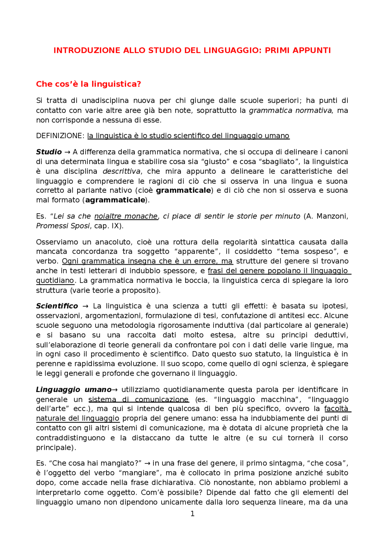 Sintassi E Morfologisa Docsity