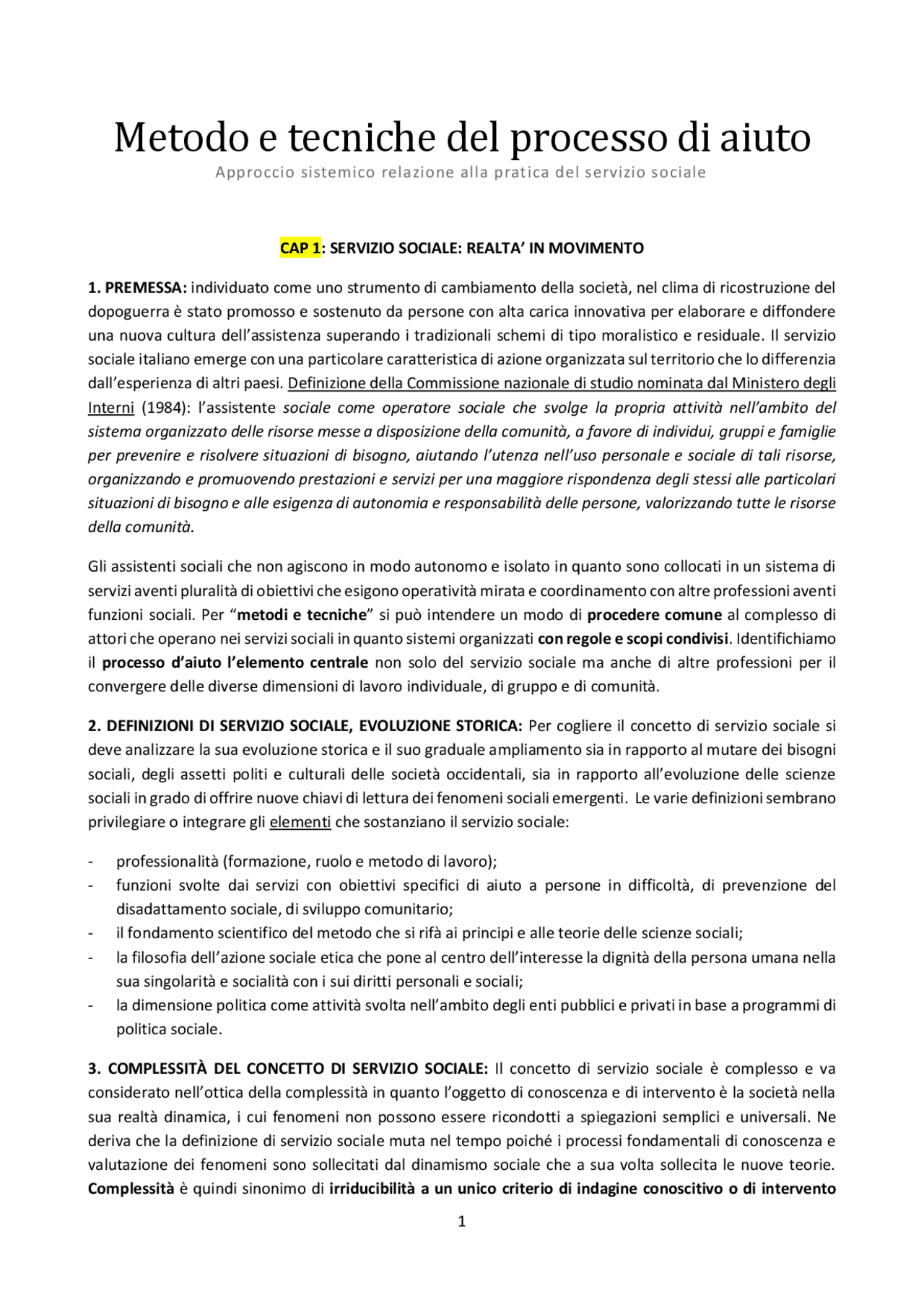 Metodo E Tecniche Del Processo Di Aiuto Schemi E Mappe Concettuali Di
