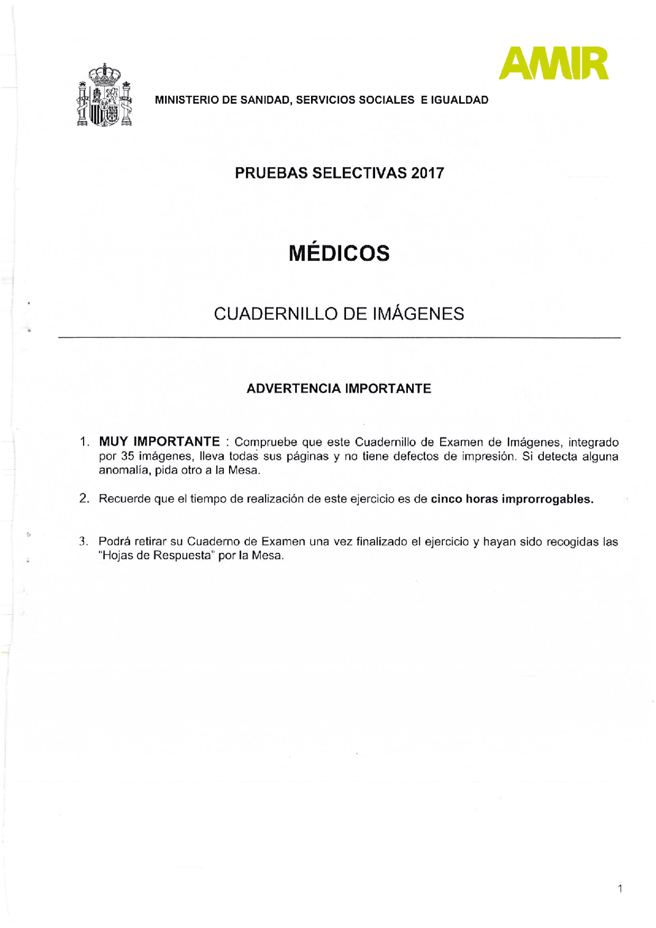 Mir 2018 examen desarrollado | Apuntes de Medicina - Docsity