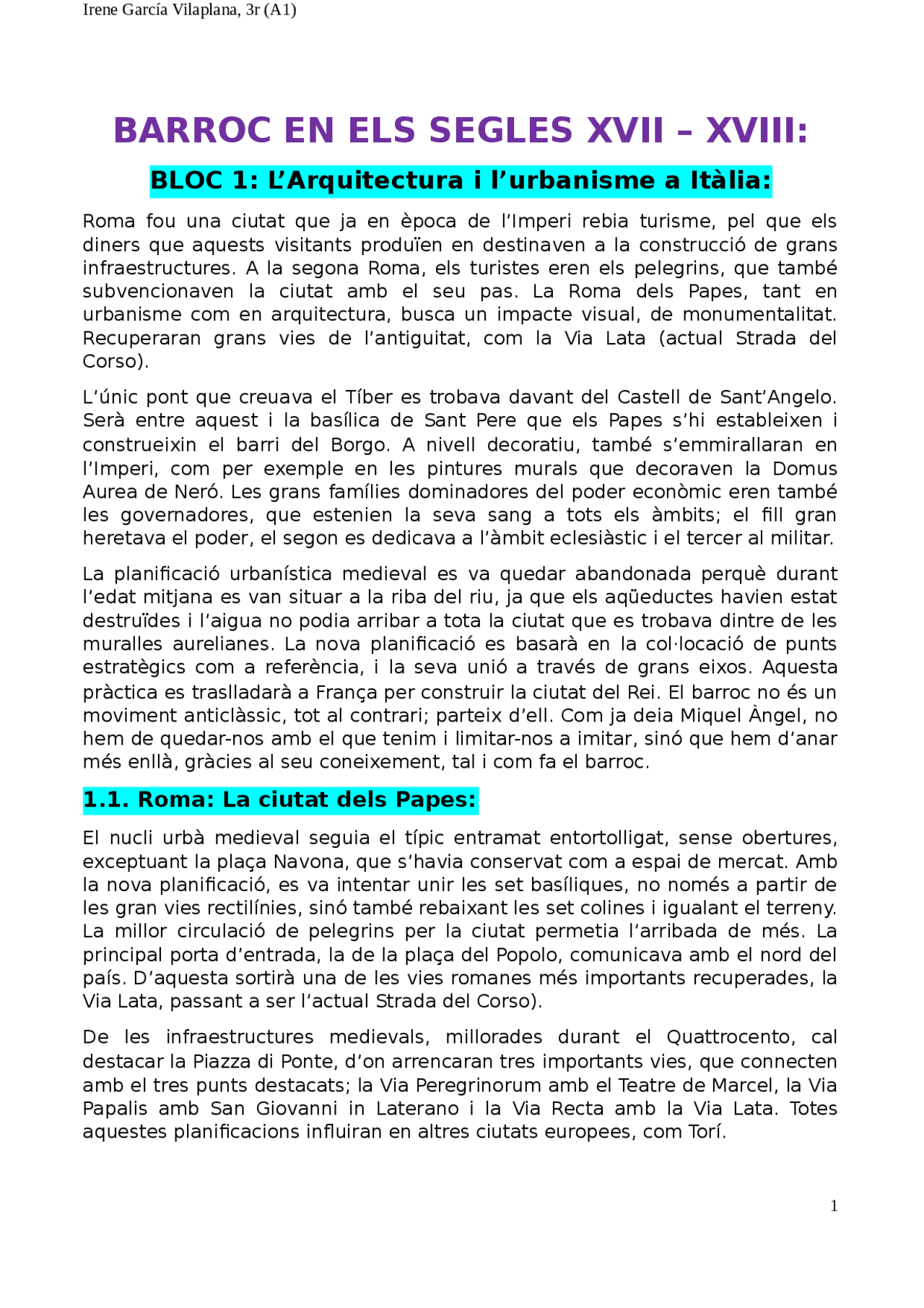 Art Barroc Apunts Primer Parcial Docsity