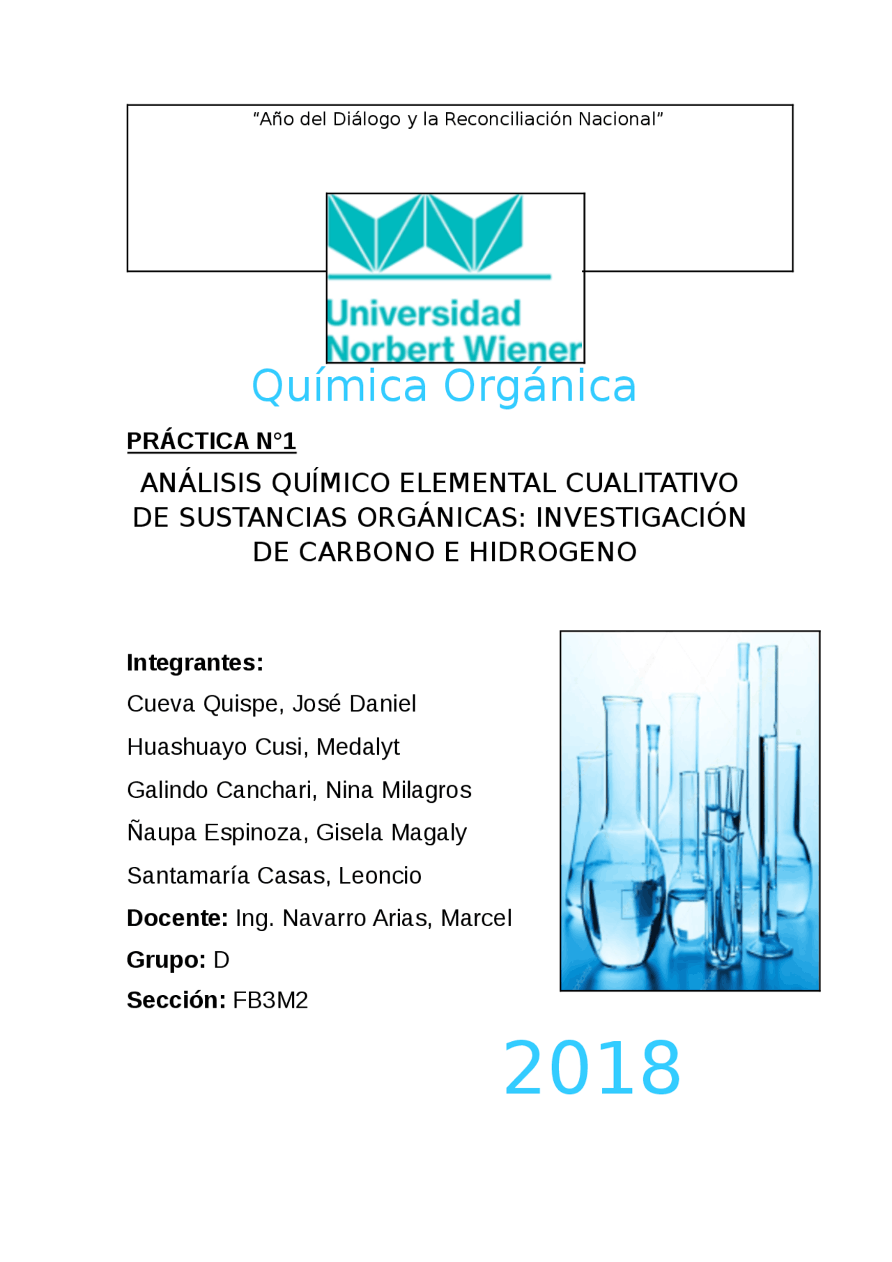 AnÁlisis QuÍmico Elemental Cualitativo De Sustancias OrgÁnicas