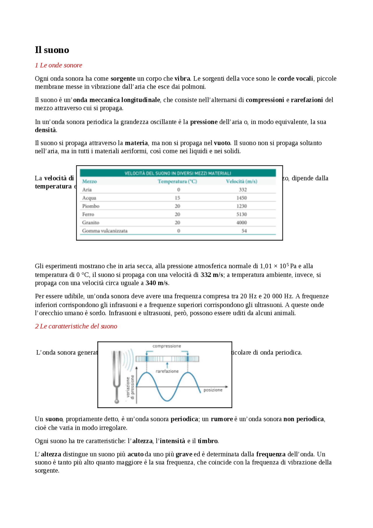Fisica Il Suono Riassunto Docsity