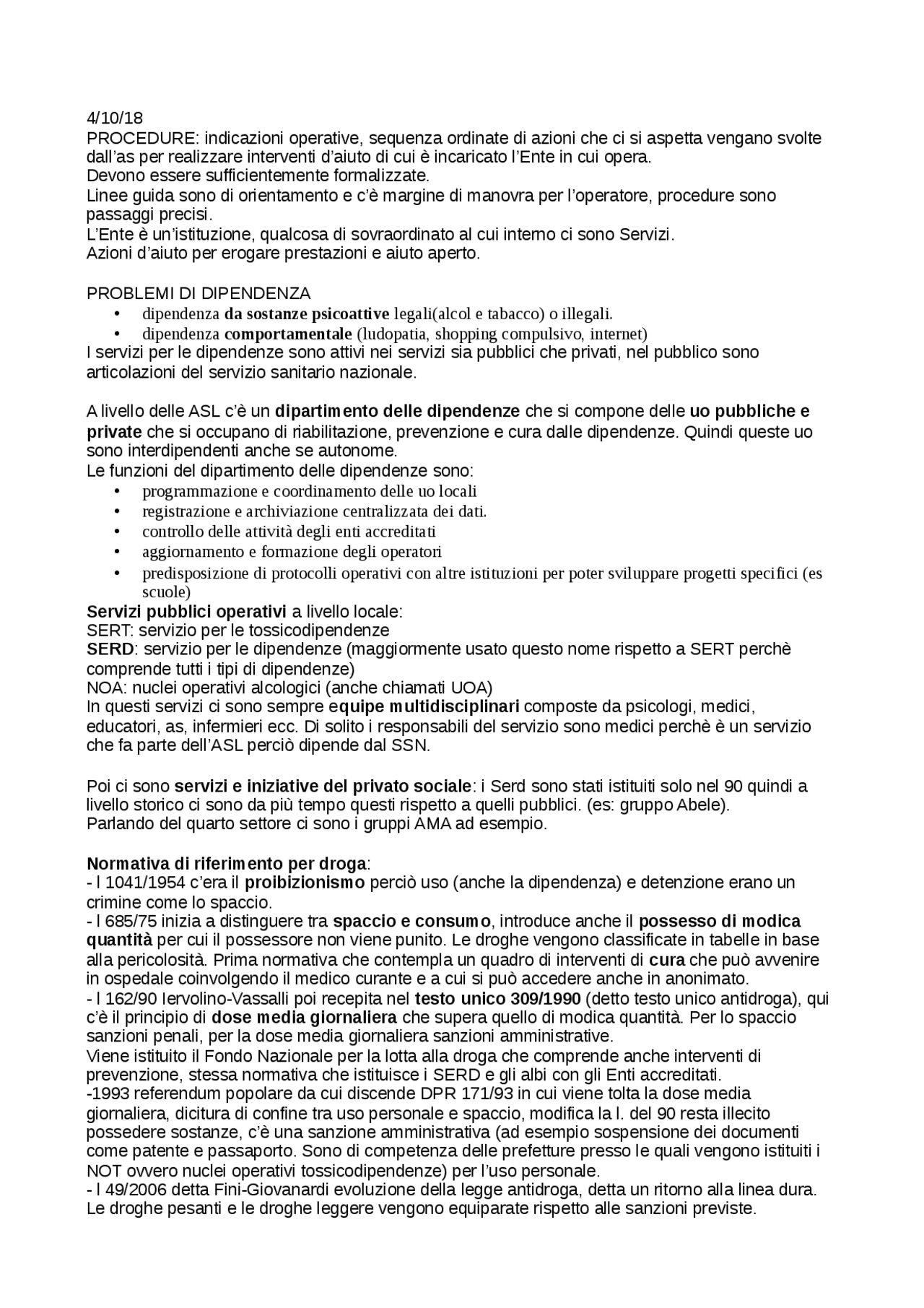 Scienze Umane Servizio Sociale Docsity