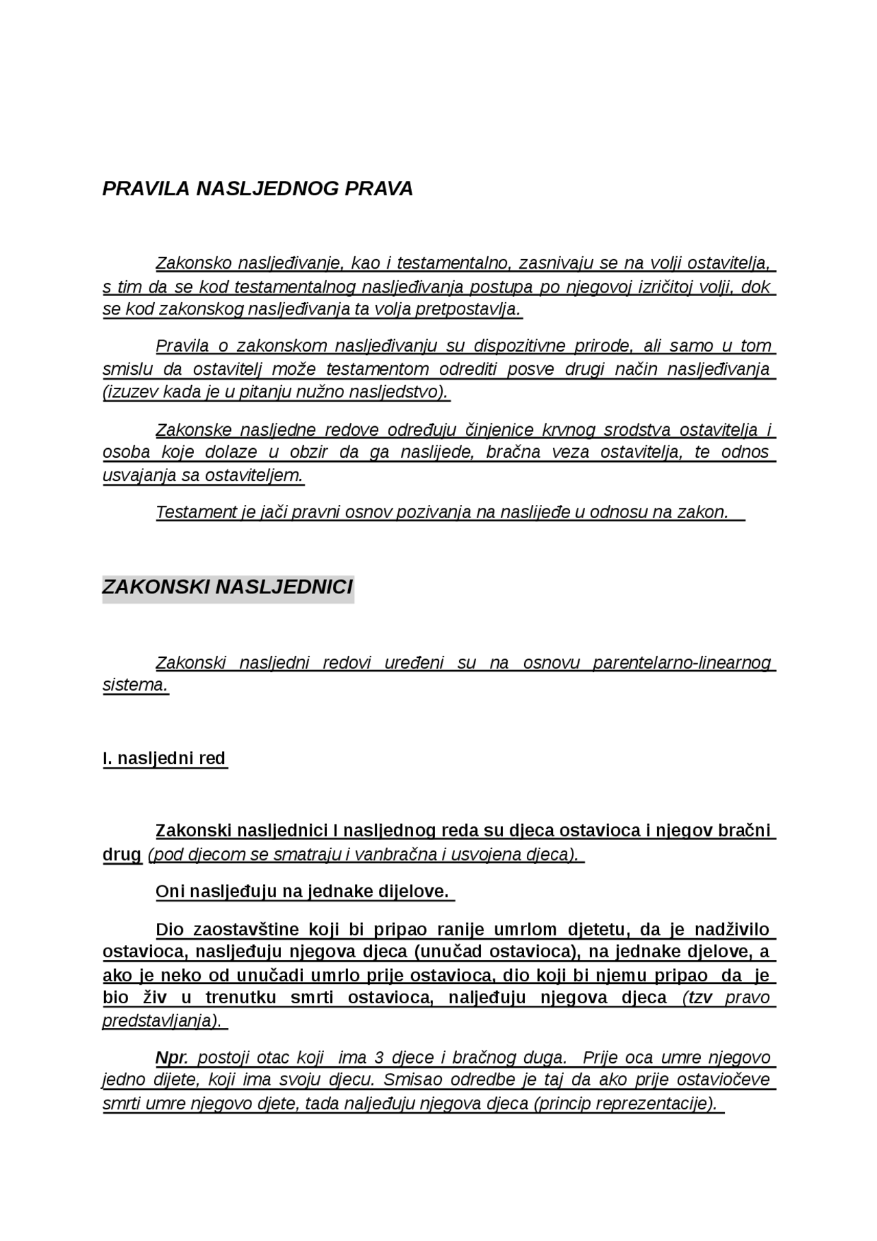 Skripta Iz Nasljednog Rezime Predlog Ustavno Pravo Docsity