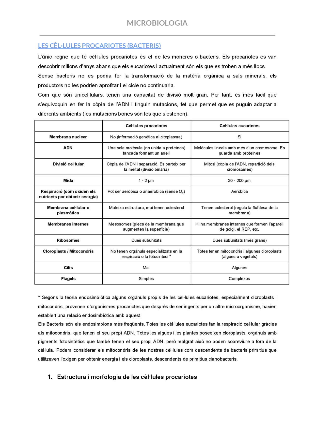 Resum temes microbiologia 2n batxillerat | Apuntes de Biología | Docsity