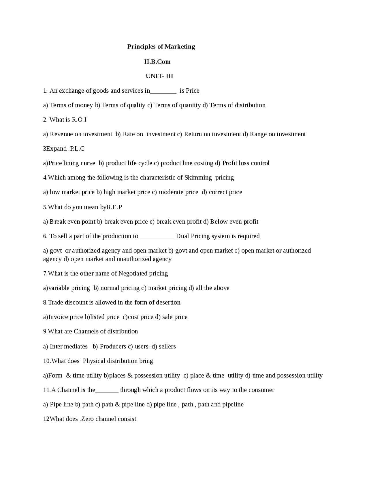 Marketing Principles: Questions and Answers | Lecture notes Principles ...