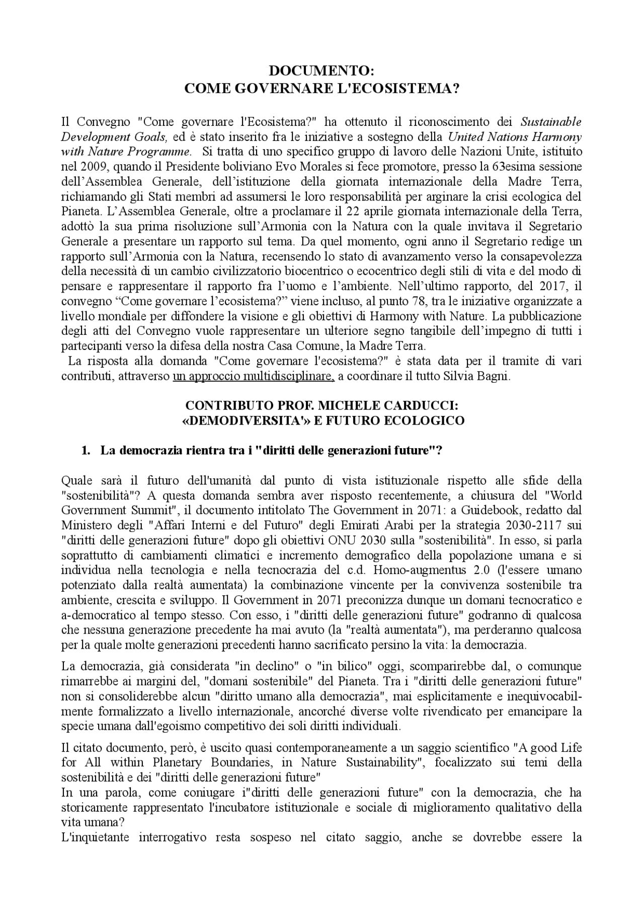 Riassunto Del Documento Come Governare Lecosistema Docsity