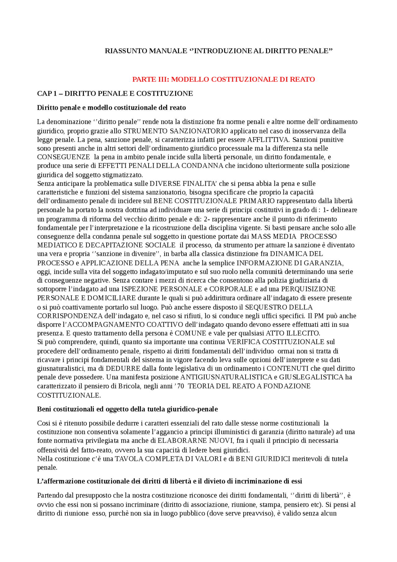 Sintesi Manuale Introduzione Al Sistema Penale Docsity