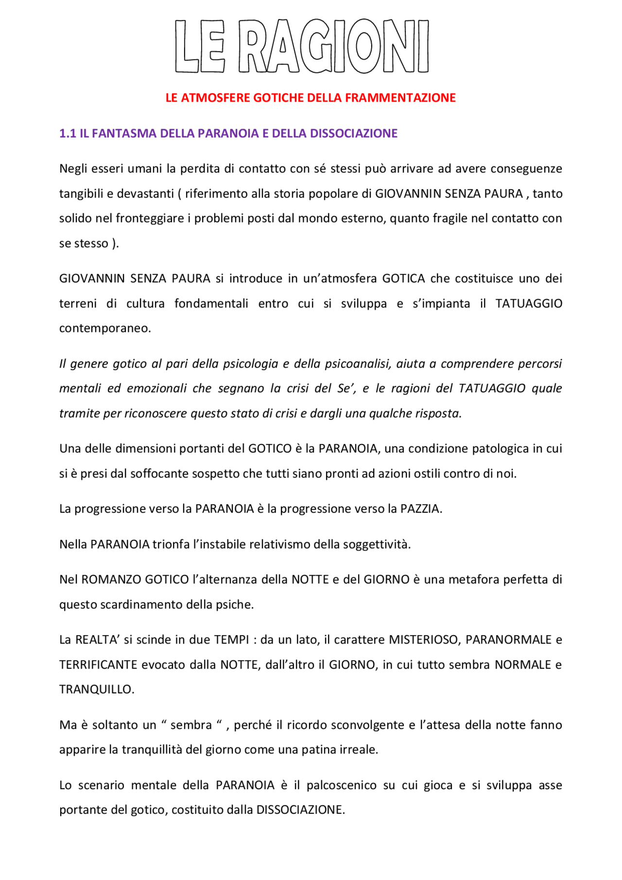 Il Rinascimento Del Tatuaggio Docsity